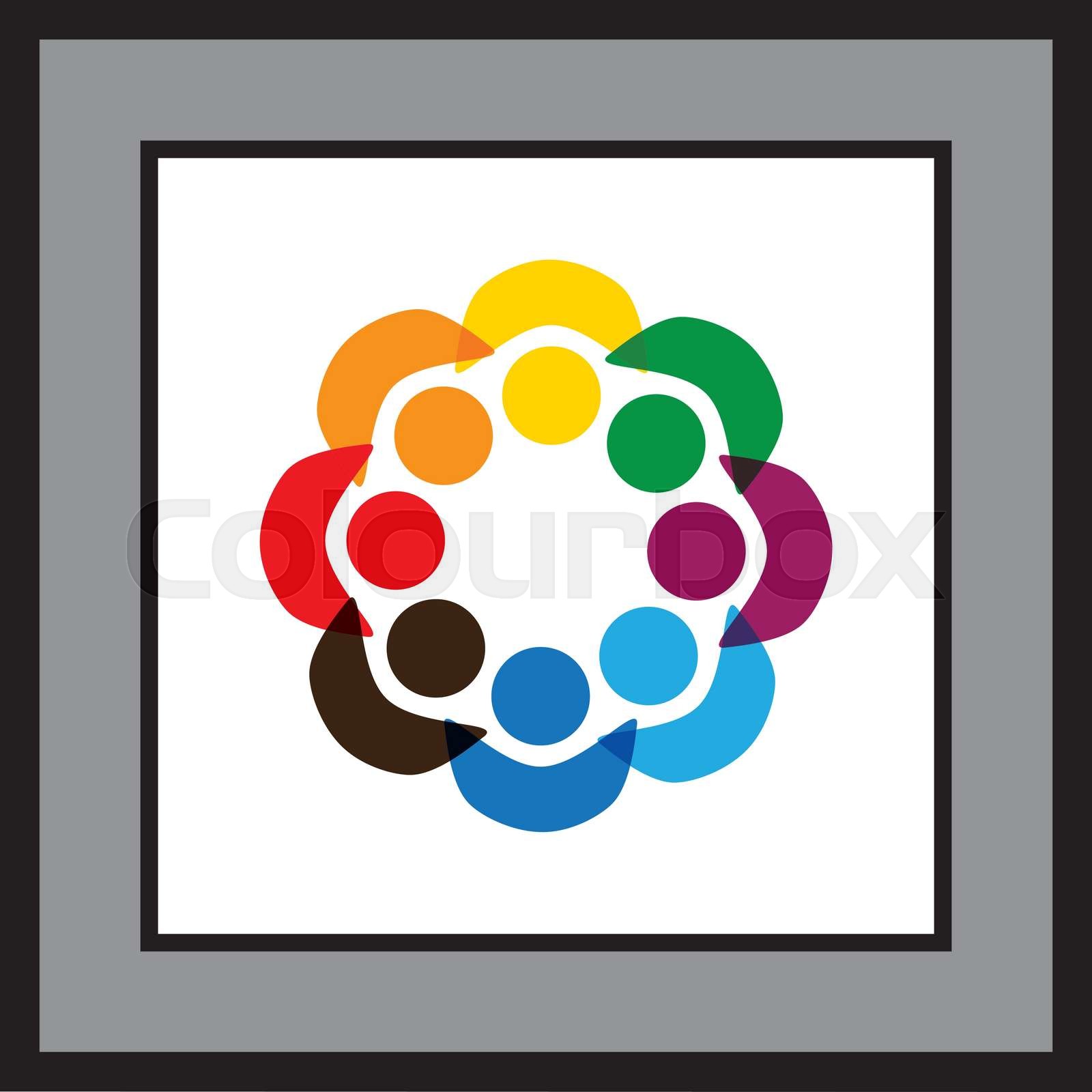 people in circle logo icon - vector graphic | Stock vector | Colourbox