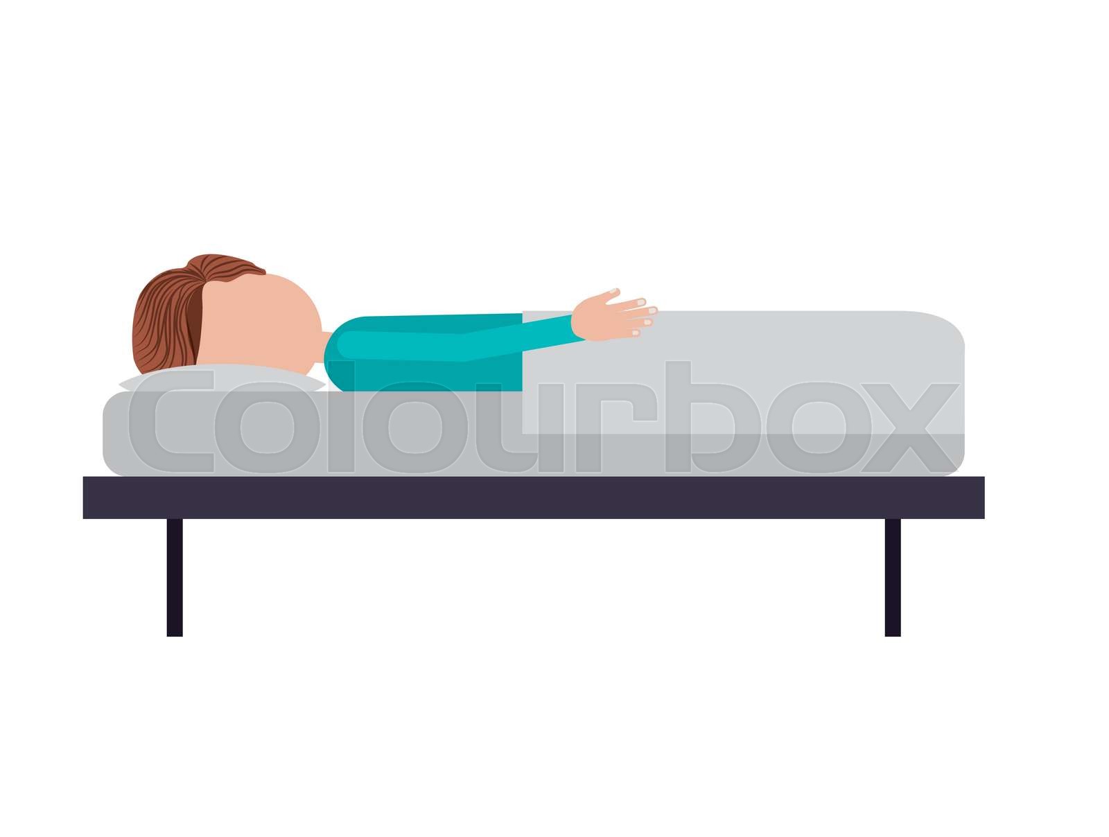 person lying in bed isolated icon design | Stock vector | Colourbox
