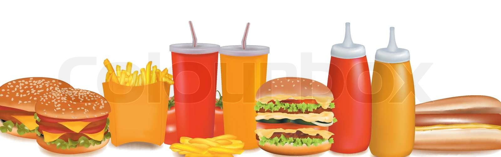 burger, mad, border | Stock vektor | Colourbox