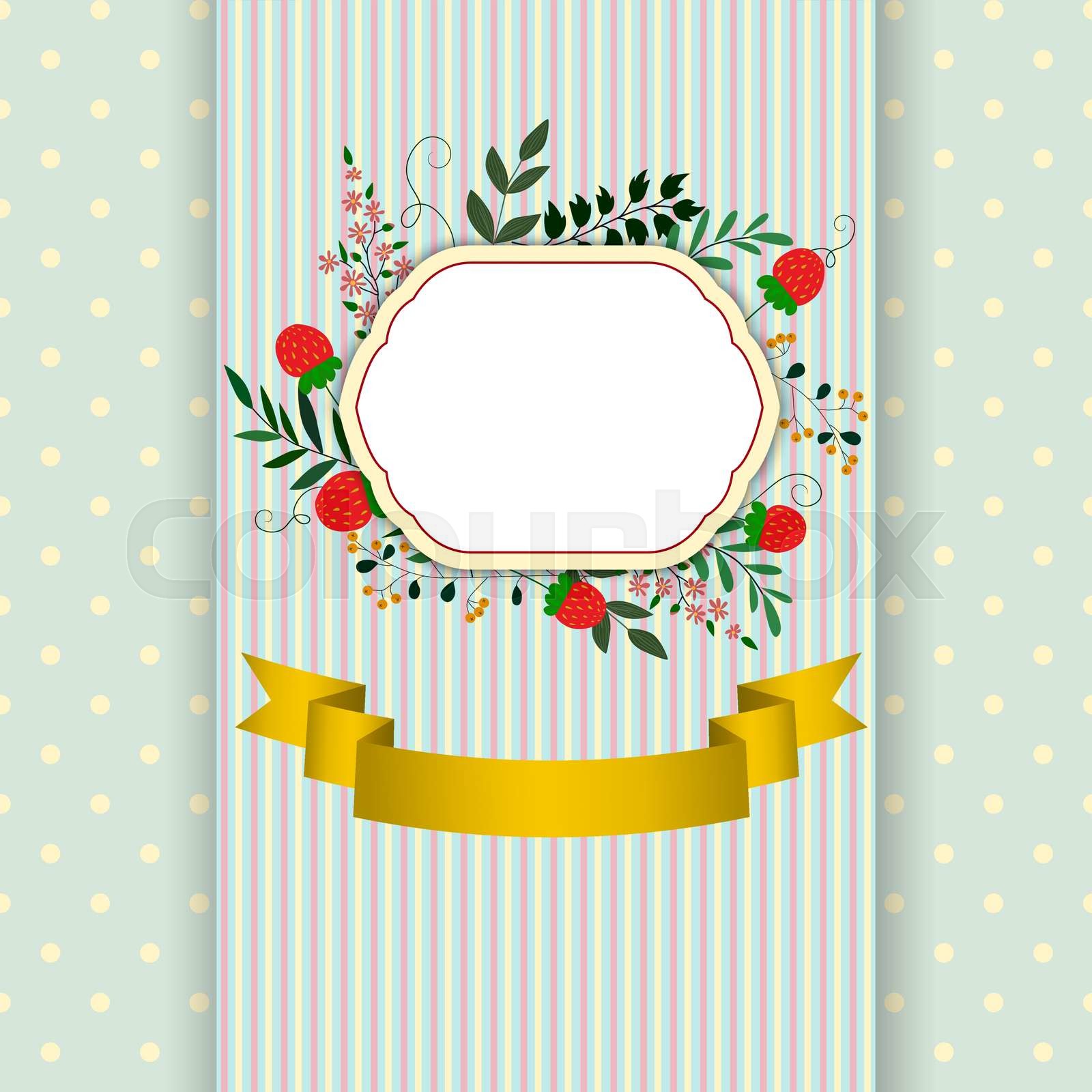 card with a floral frame | Stock vector | Colourbox