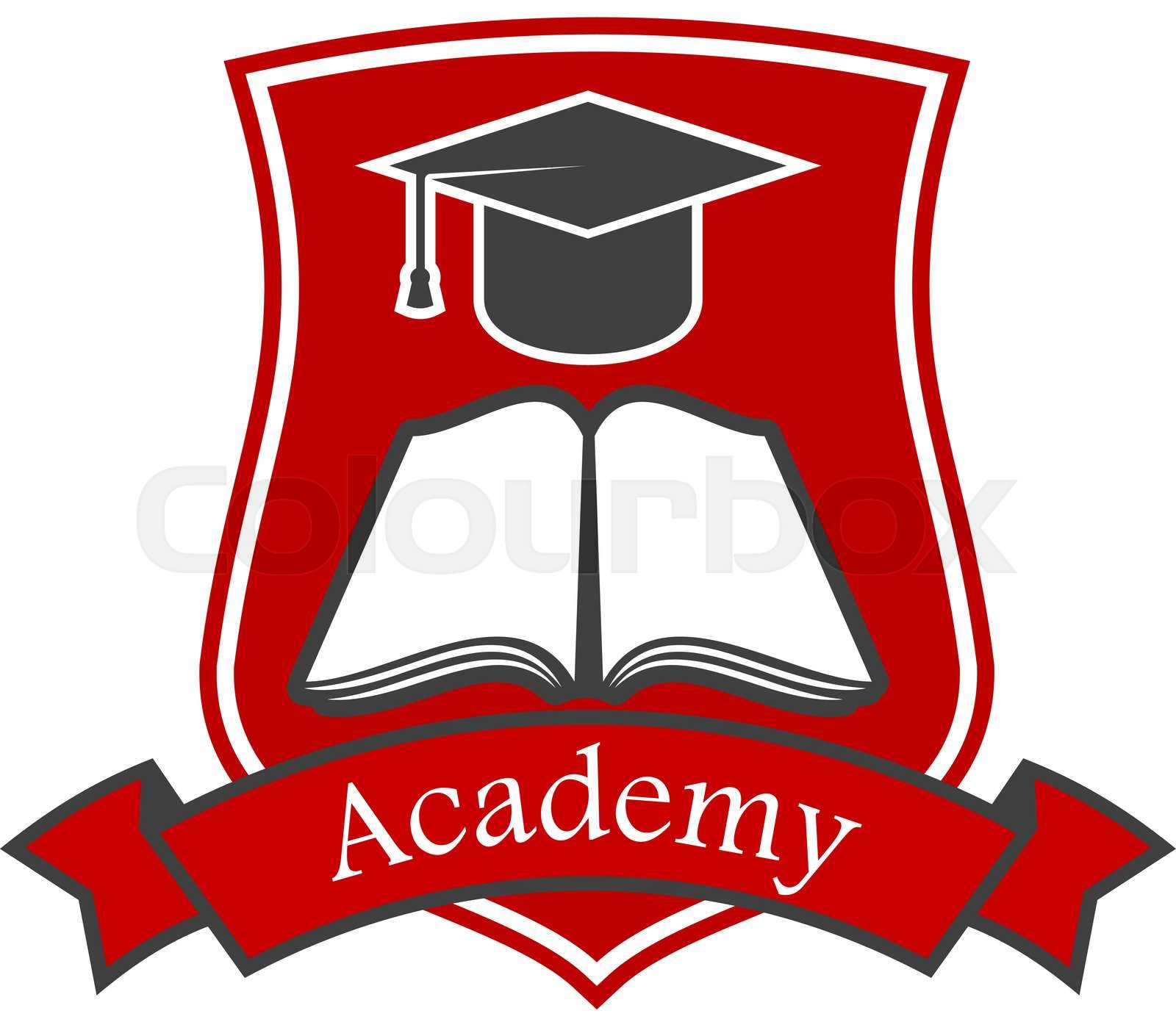 Academy shield emblem. Vector icon for university, college, school ...