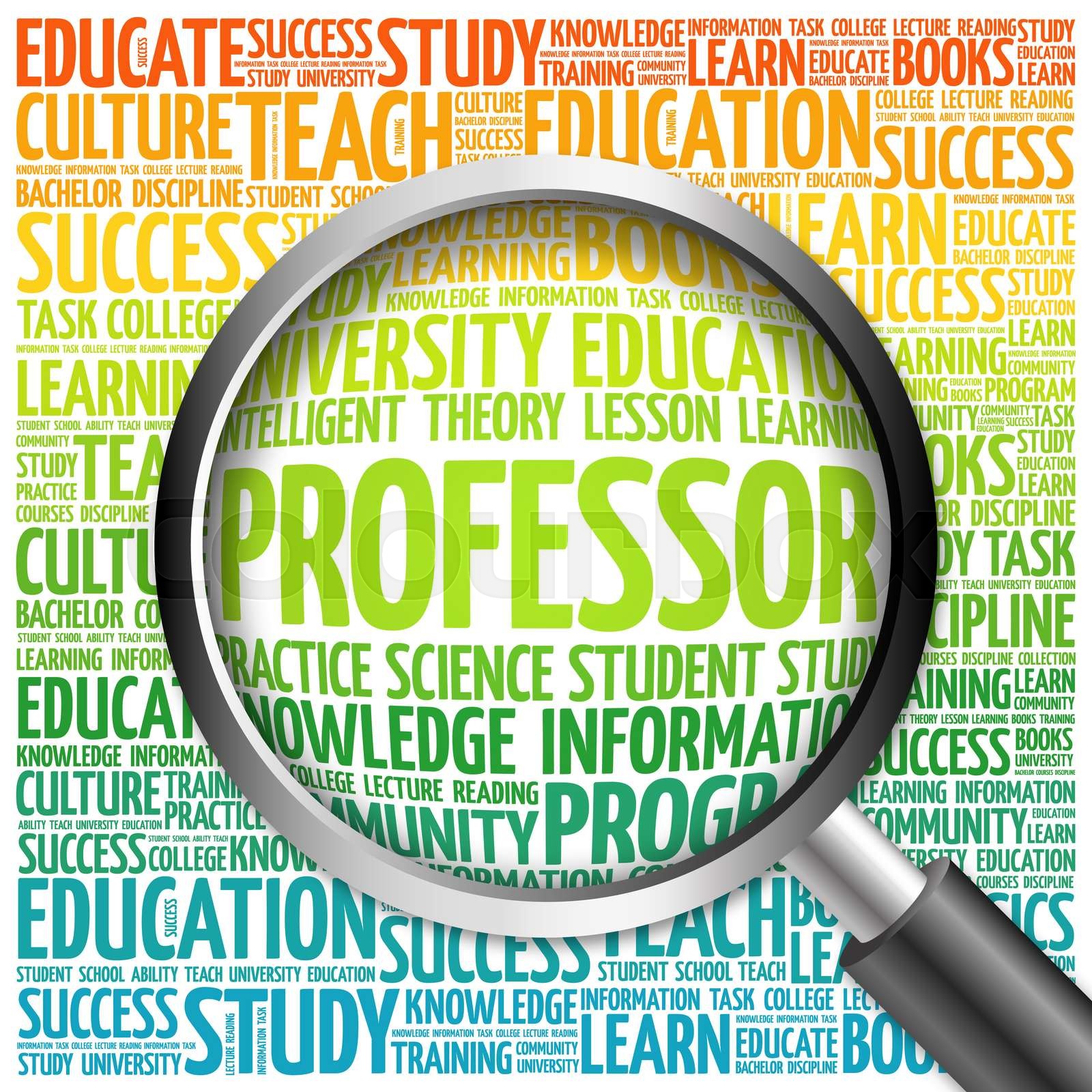 PROFESSOR word cloud with magnifying glass | Stock image | Colourbox