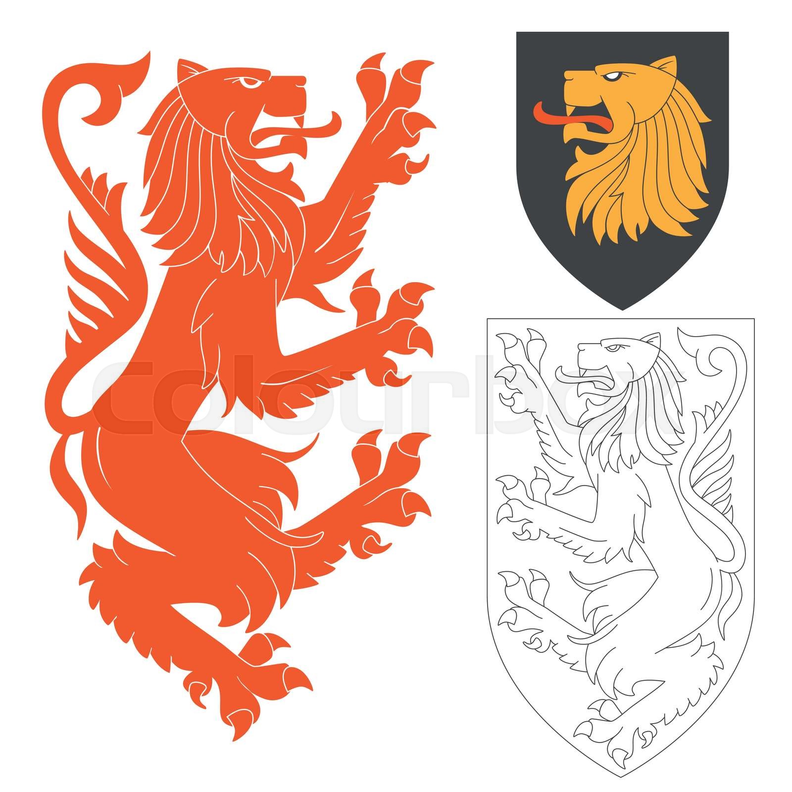 Red Lion Illustration | Stock vector | Colourbox