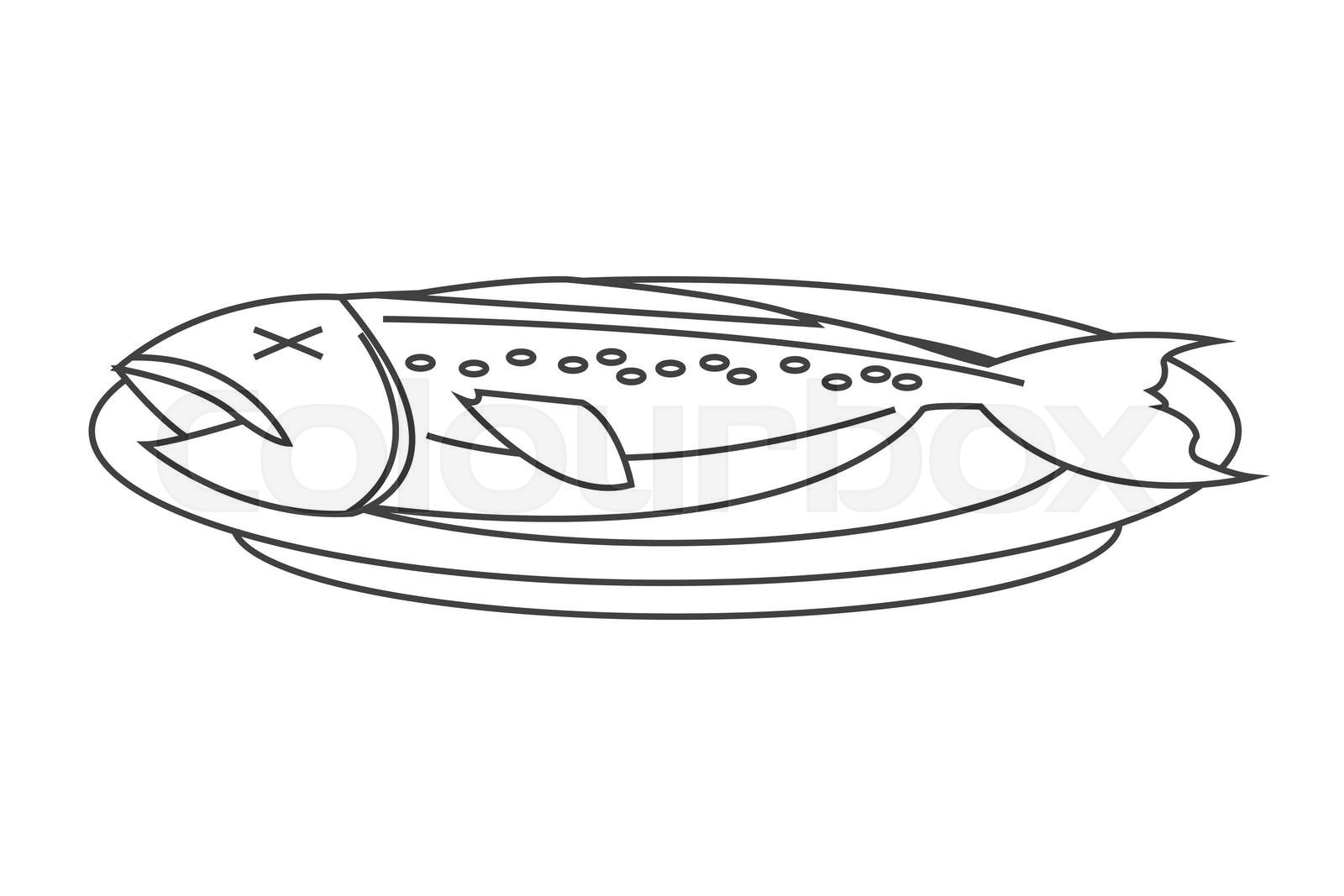 fish on plate icon | Stock vector | Colourbox