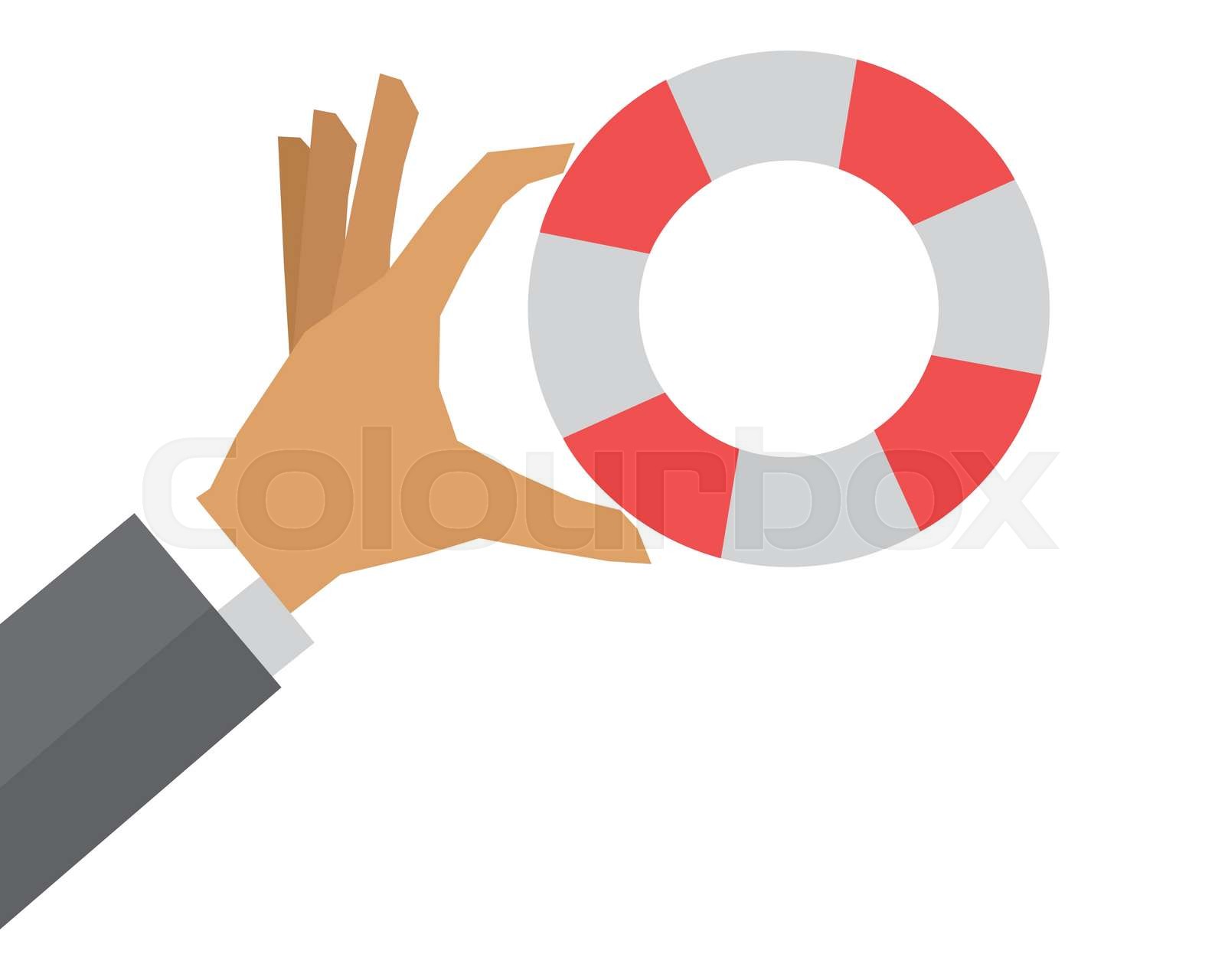 hand holding life preserver icon | Stock vector | Colourbox