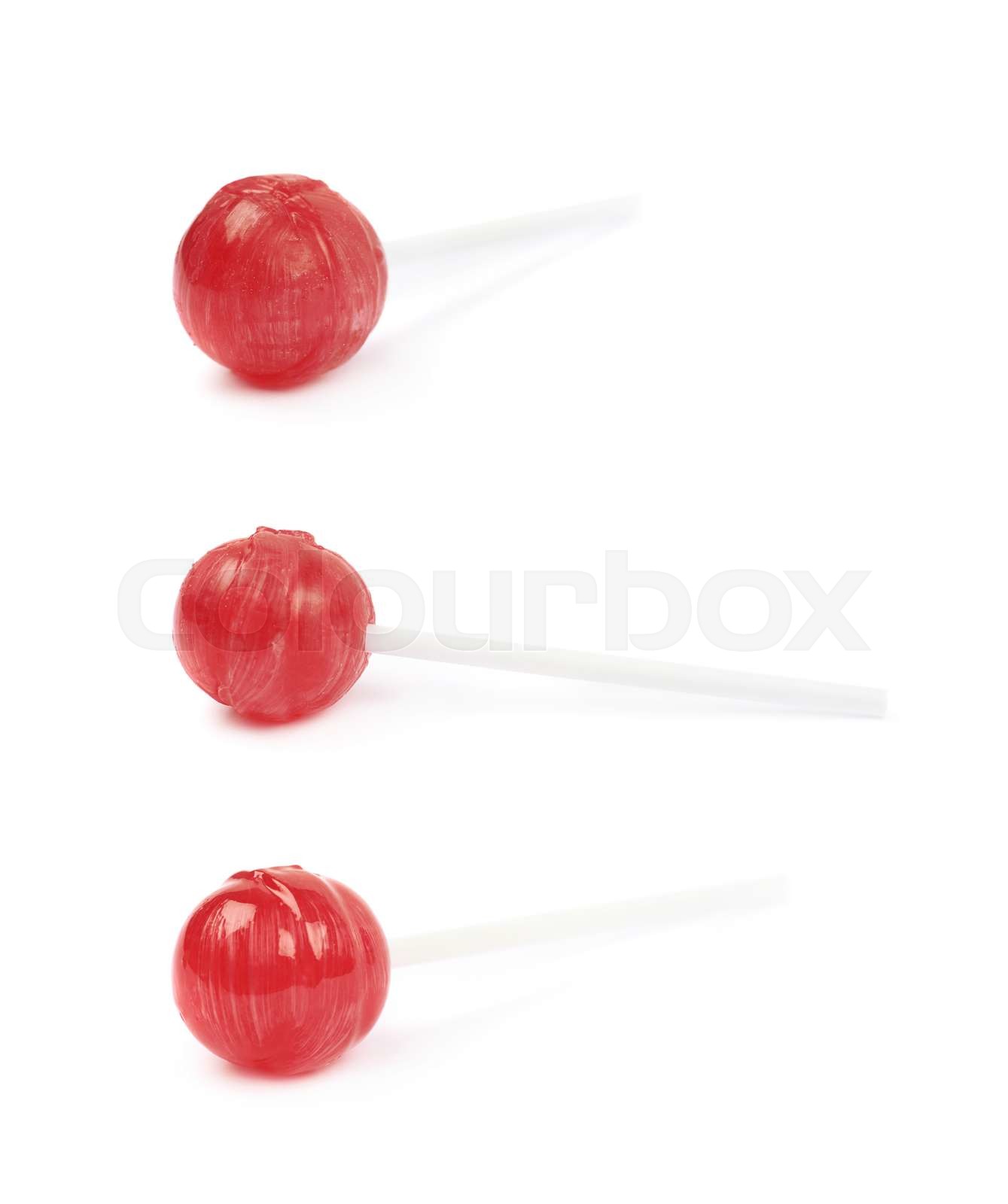Red lollipop candy isolated | Stock image | Colourbox