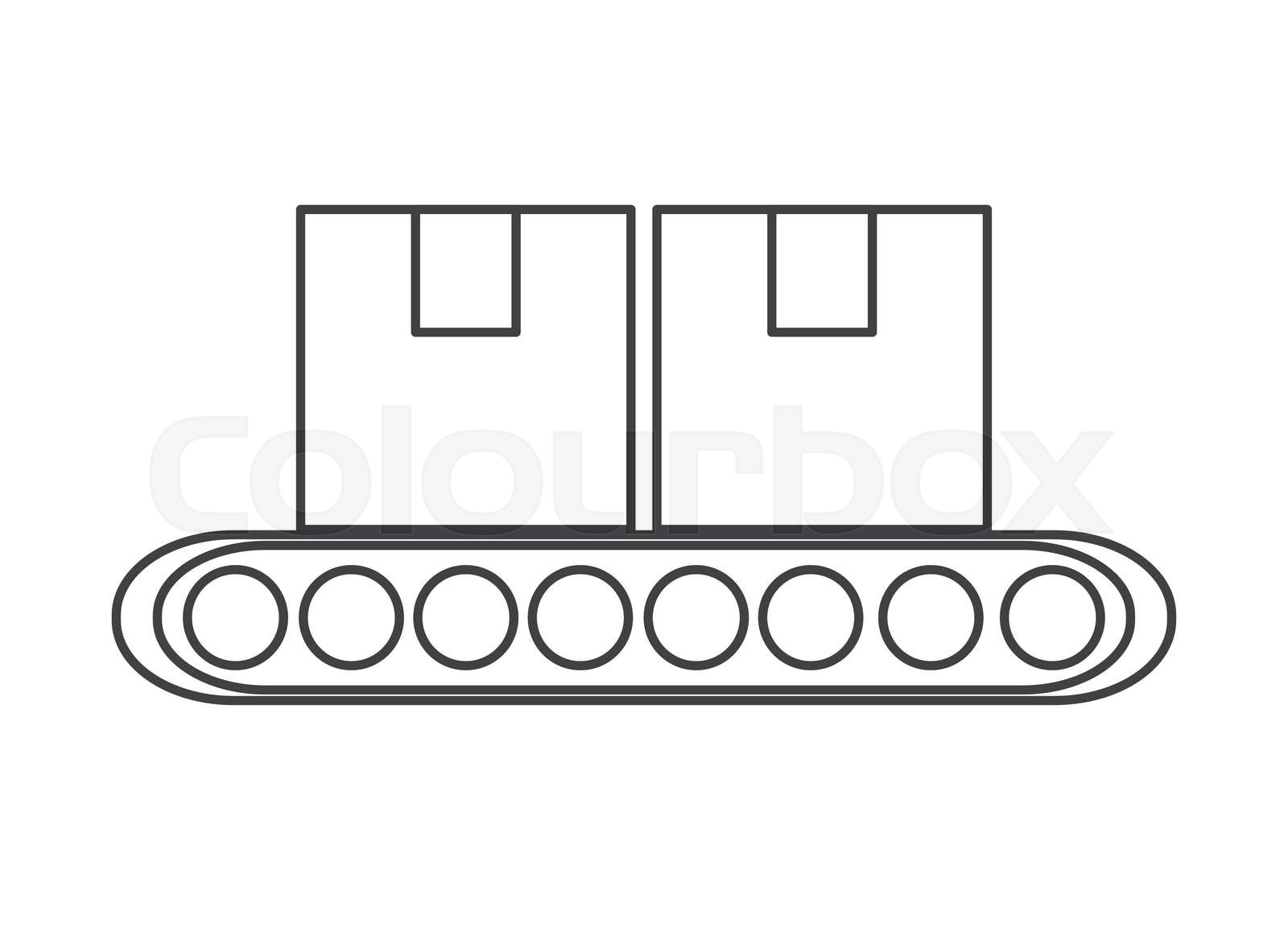 Conveyor belt factory industry icon | Stock vector | Colourbox