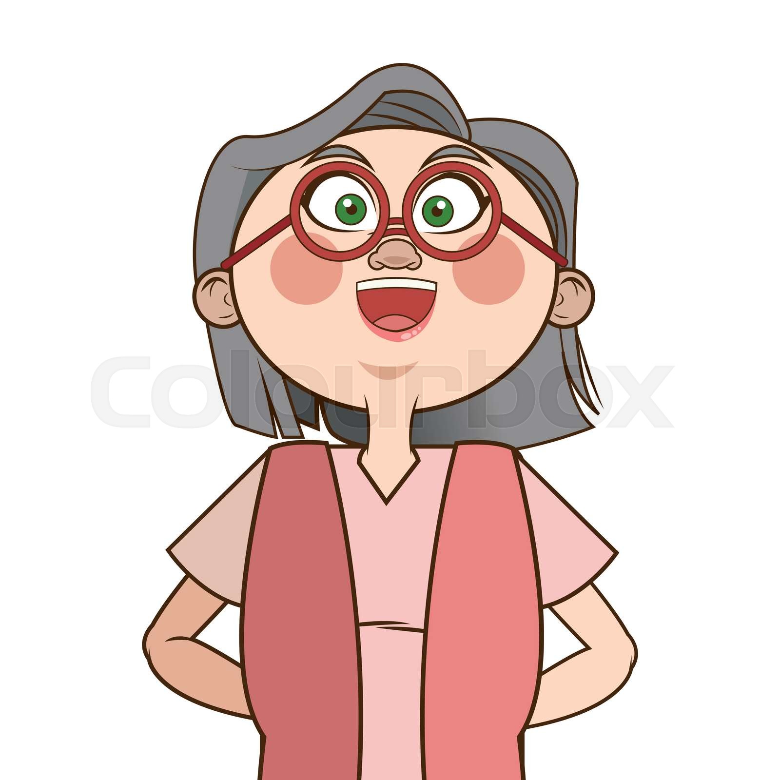 caucasian senior woman icon | Stock vector | Colourbox