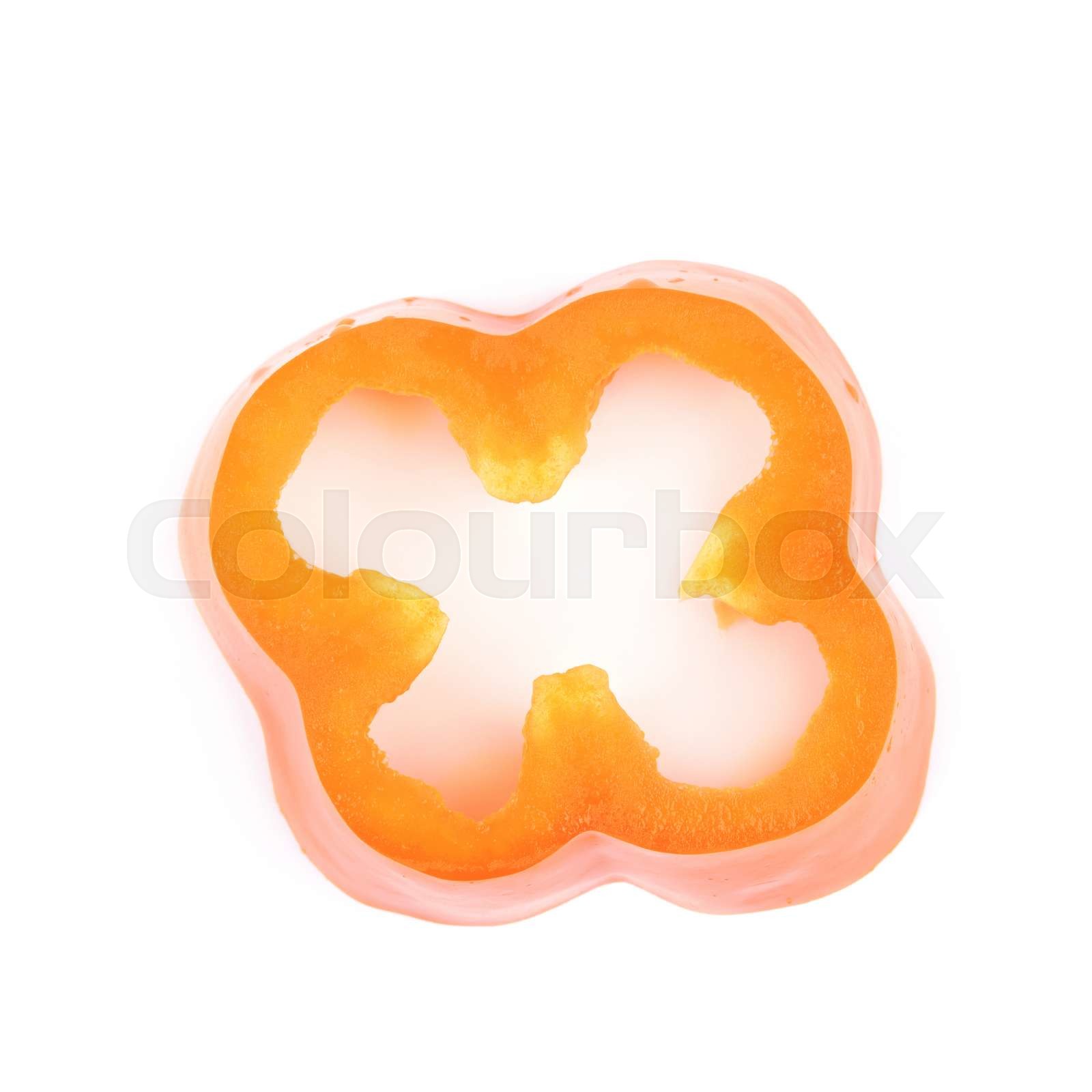 Slice of a bell pepper isolated | Stock image | Colourbox