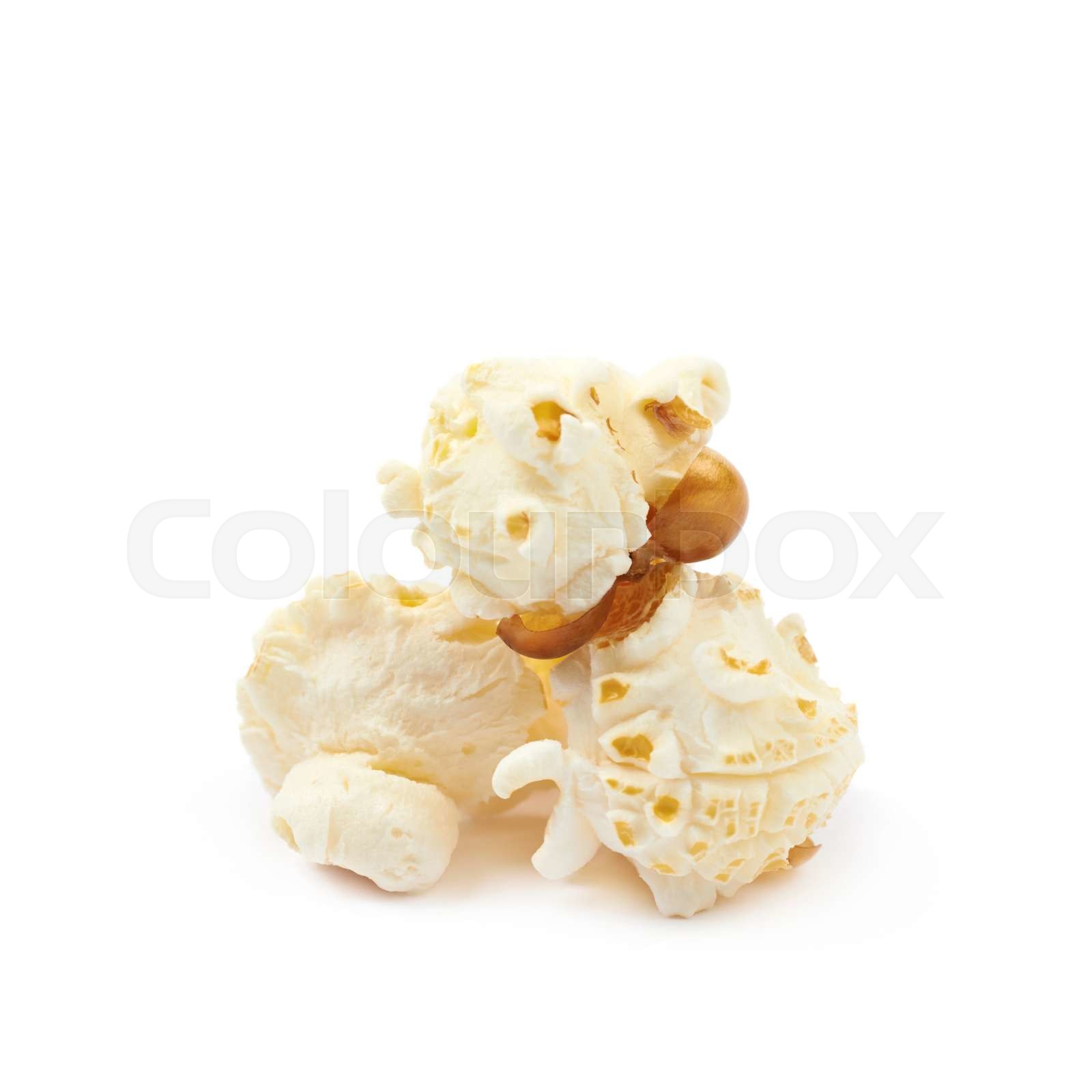 Pile of popcorn flakes isolated | Stock image | Colourbox