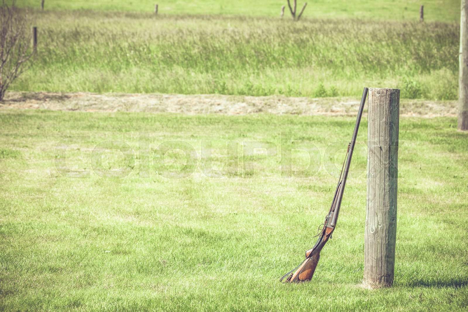 Rifle at an outdoor shooting range | Stock image | Colourbox