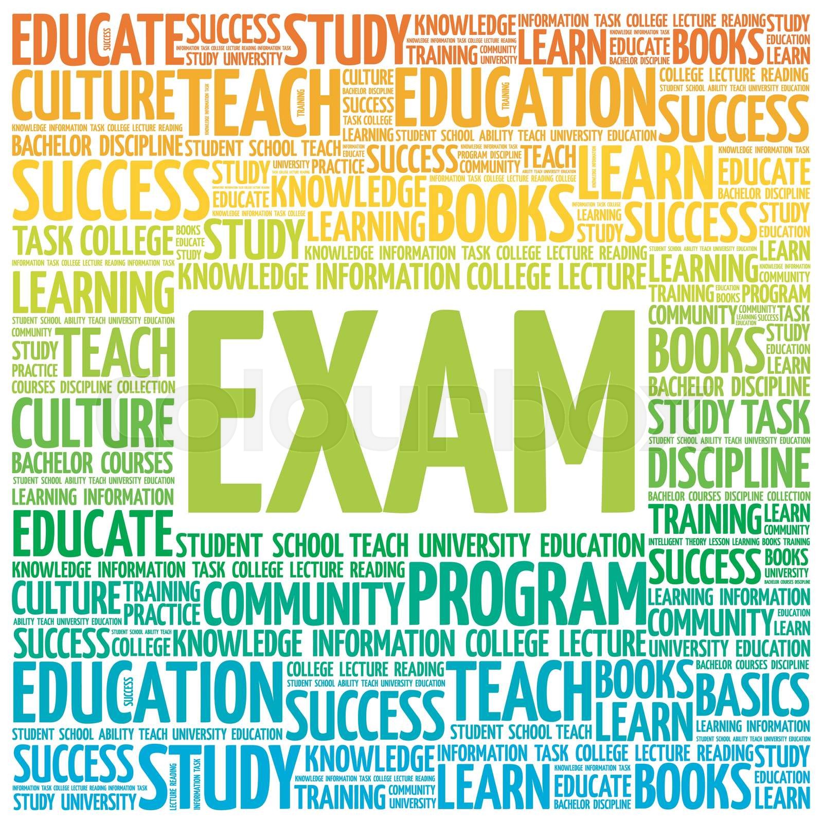 EXAM word cloud | Stock vector | Colourbox