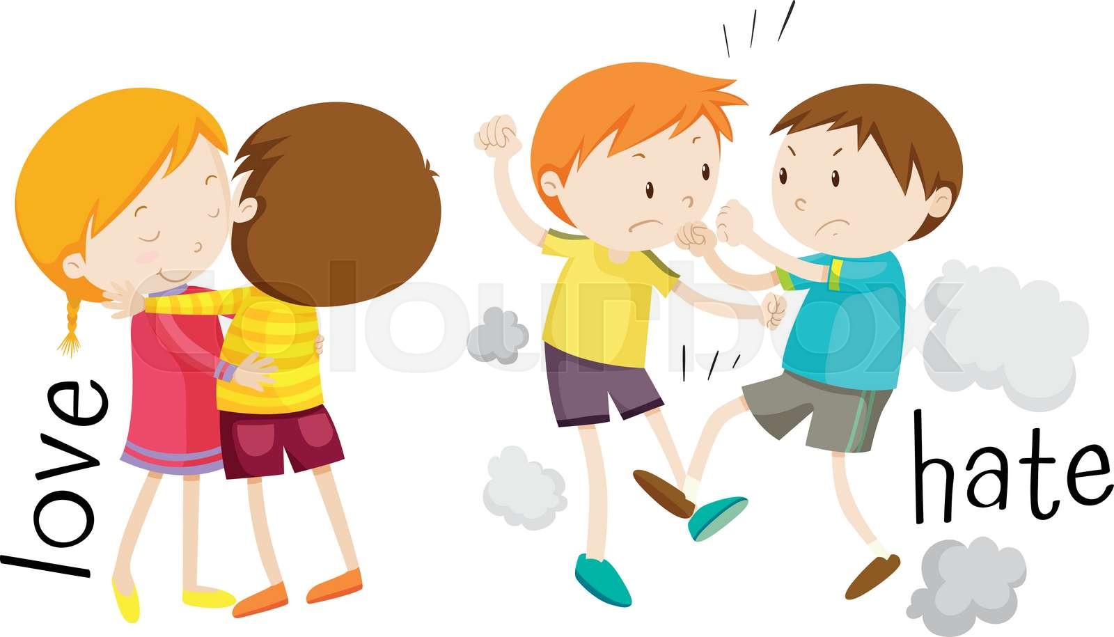 liebe, hass, clipart | Stock-Vektor | Colourbox