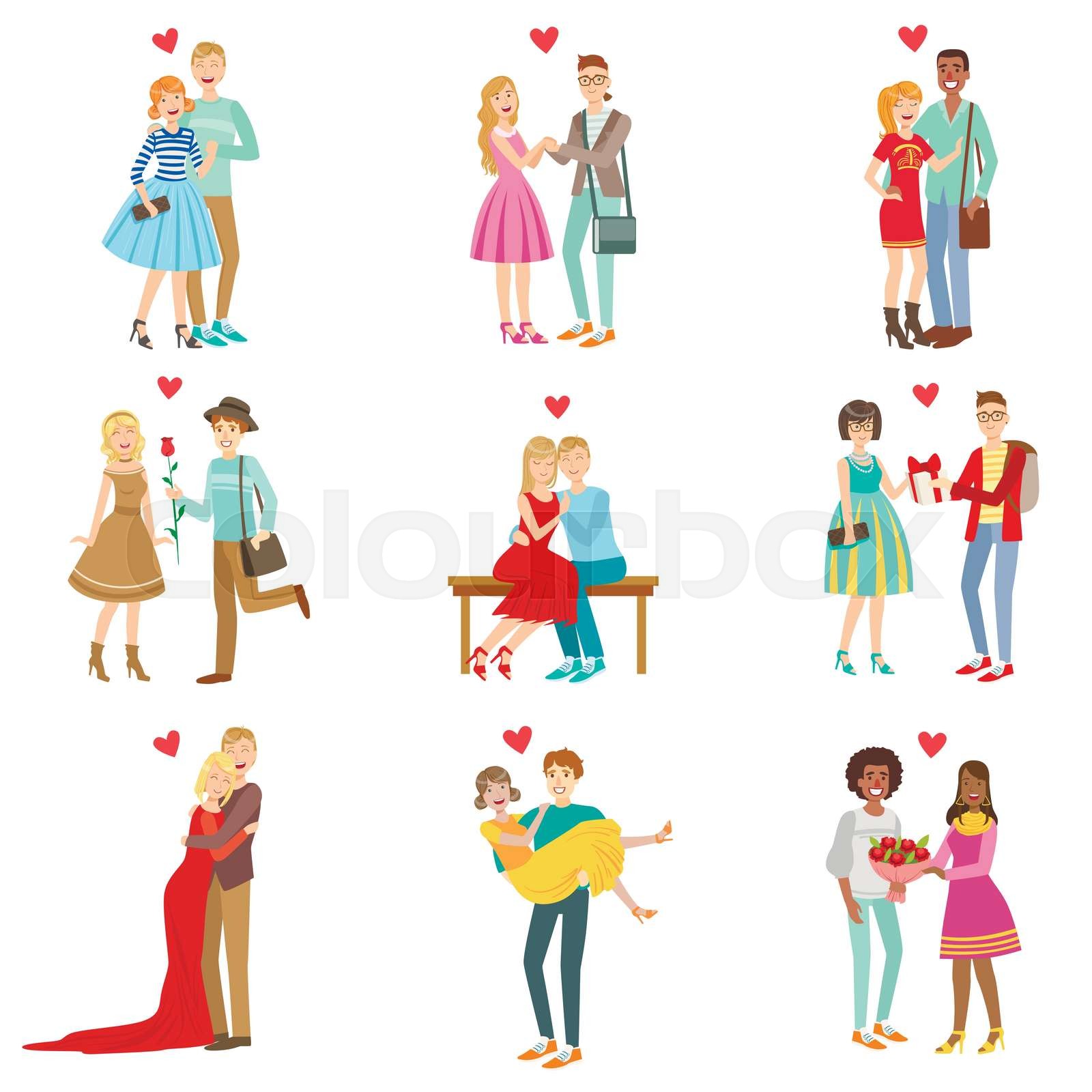 Adult Couples In Love | Stock vector | Colourbox