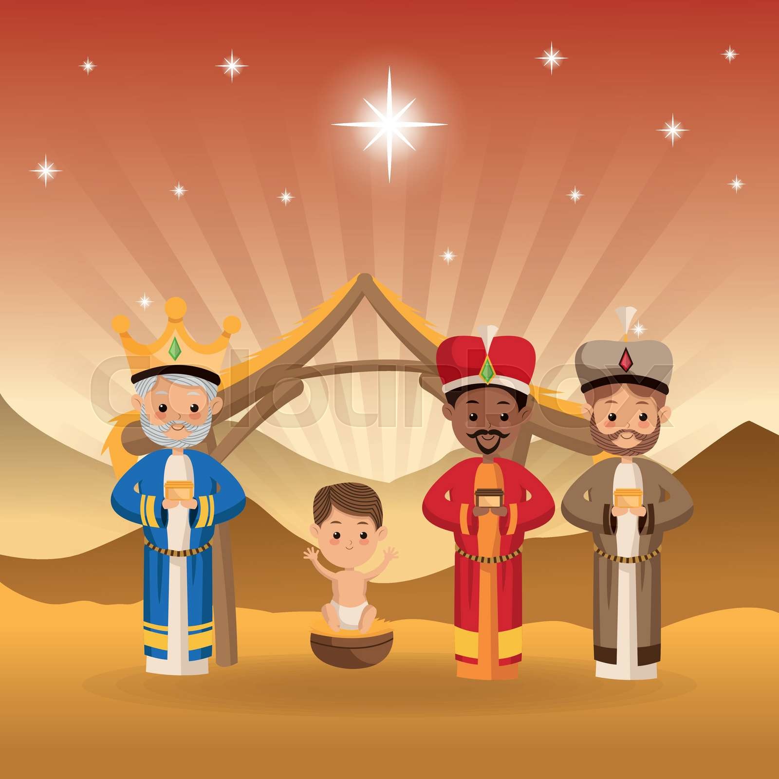 Three wise men icon. Merry Christmas design. Vector graphic | Stock vector | Colourbox