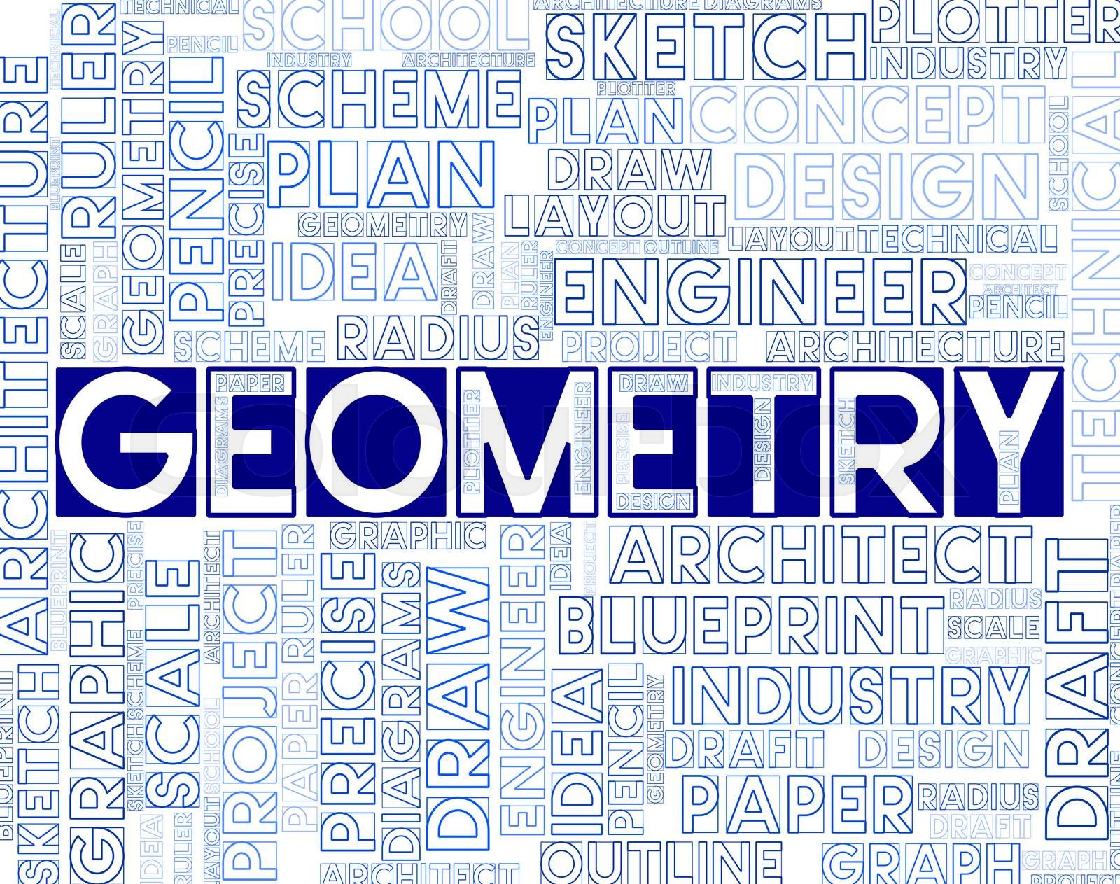 Geometry Words Means Measurement Geometer And Topology | Stock image ...