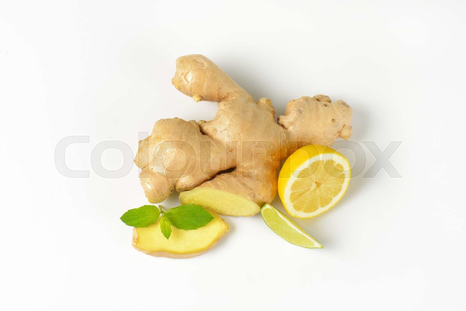 fresh ginger with lemon and lime | Stock image | Colourbox