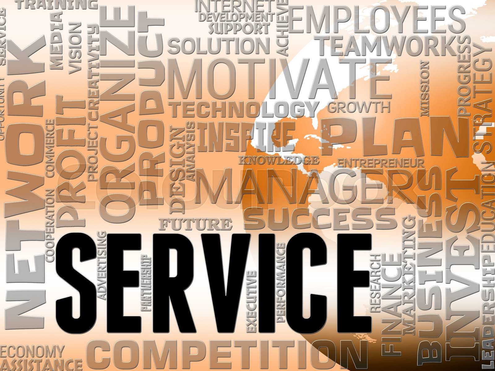 Server Words Indicates Customer Service And Assist | Stock image ...