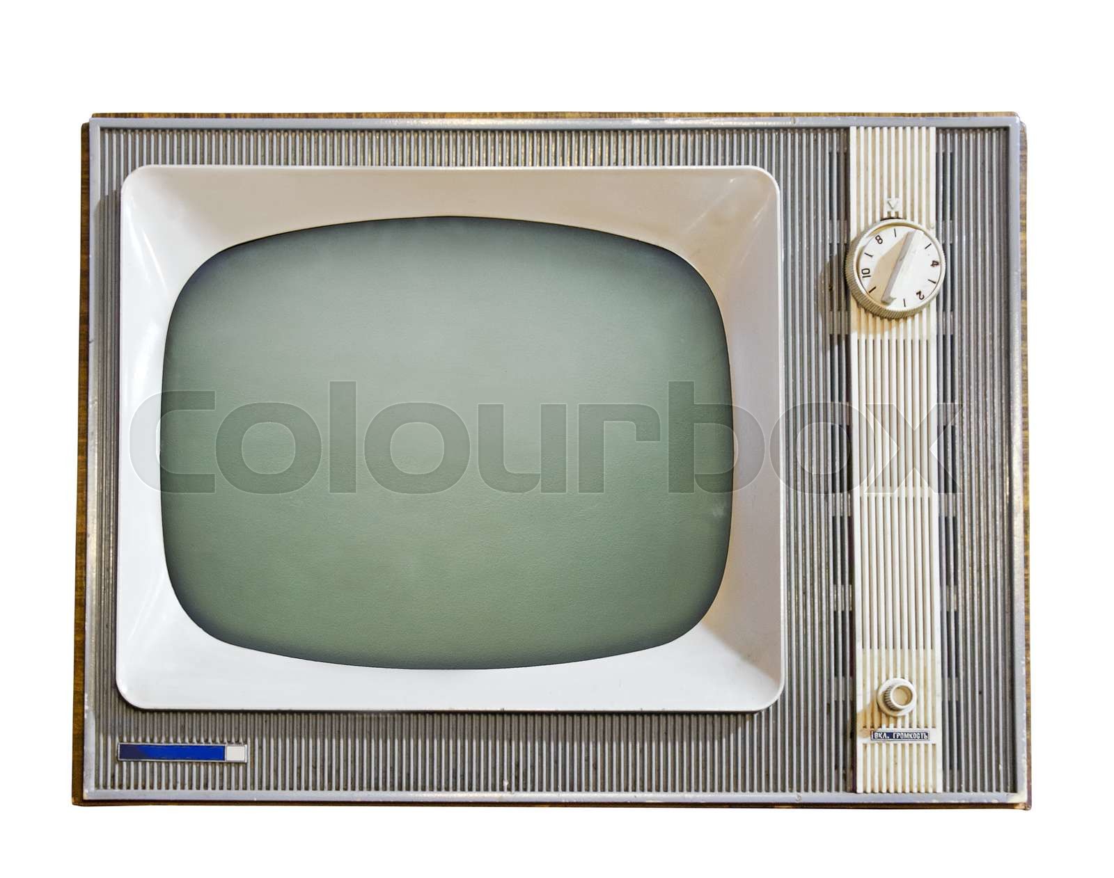 Vintage TV set isolated. Clipping path included. | Stock image | Colourbox
