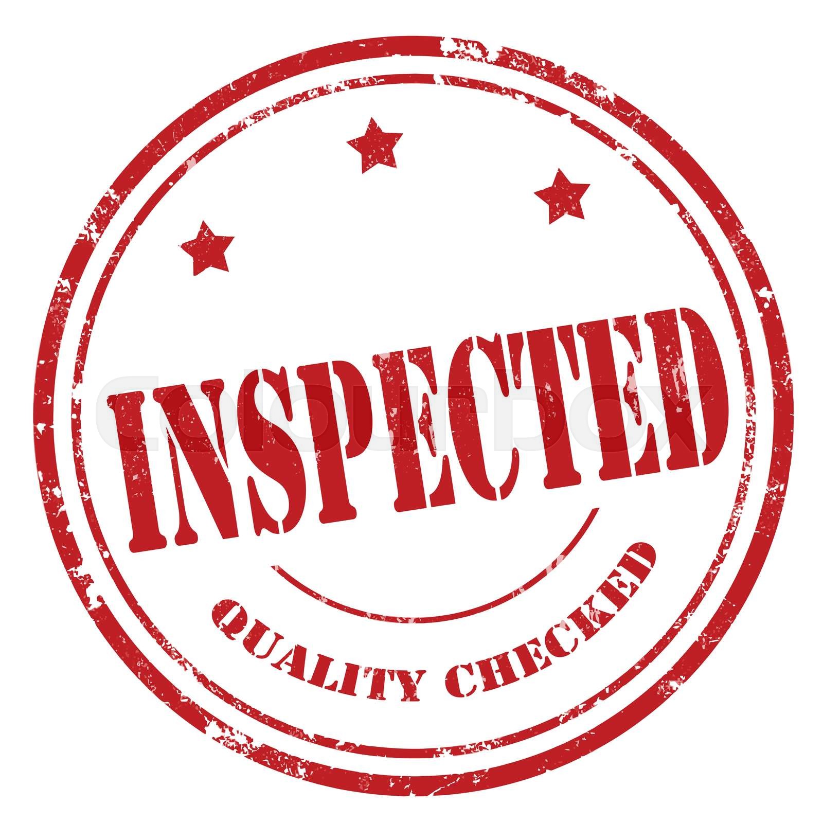 Inspected-red stamp | Stock vector | Colourbox