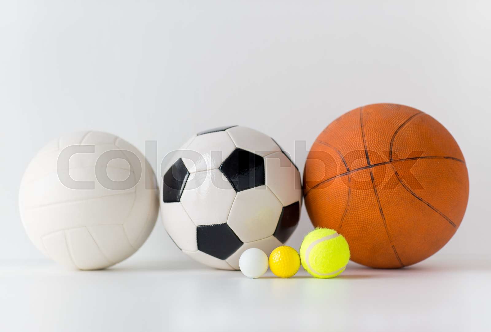 close up of different sports balls set | Stock image | Colourbox