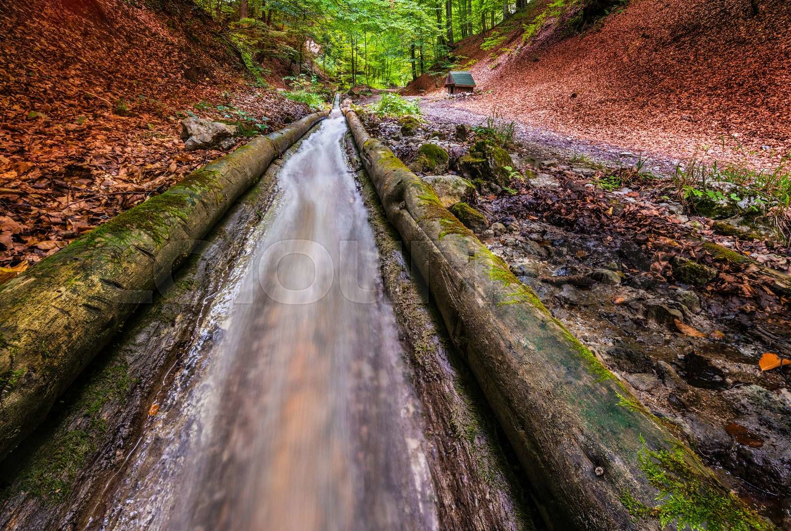 Flowing Water in Water channel | Stock image | Colourbox