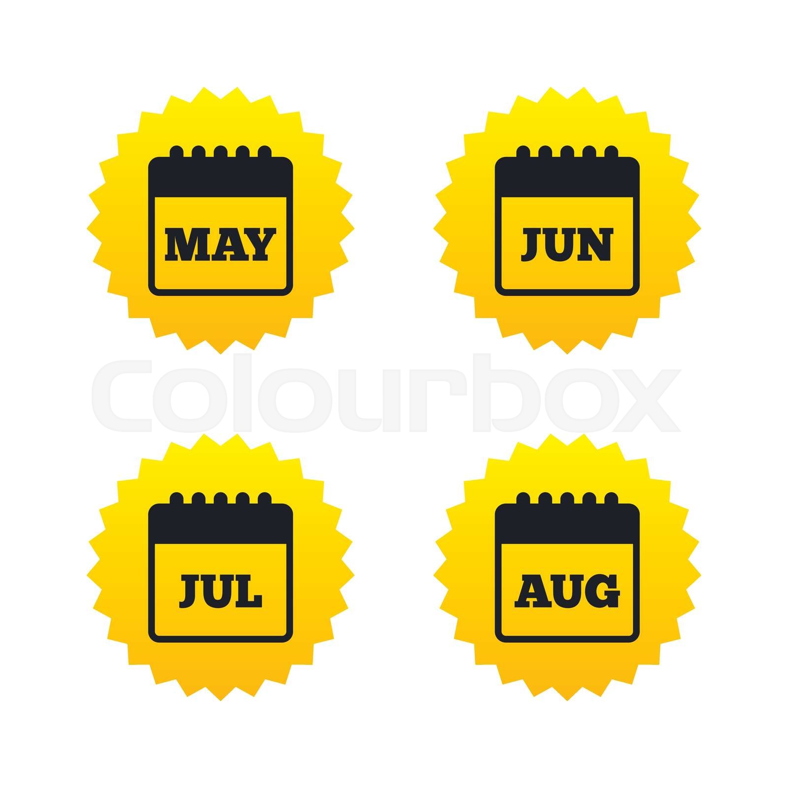 Calendar. May, June, July and August. | Stock vector | Colourbox