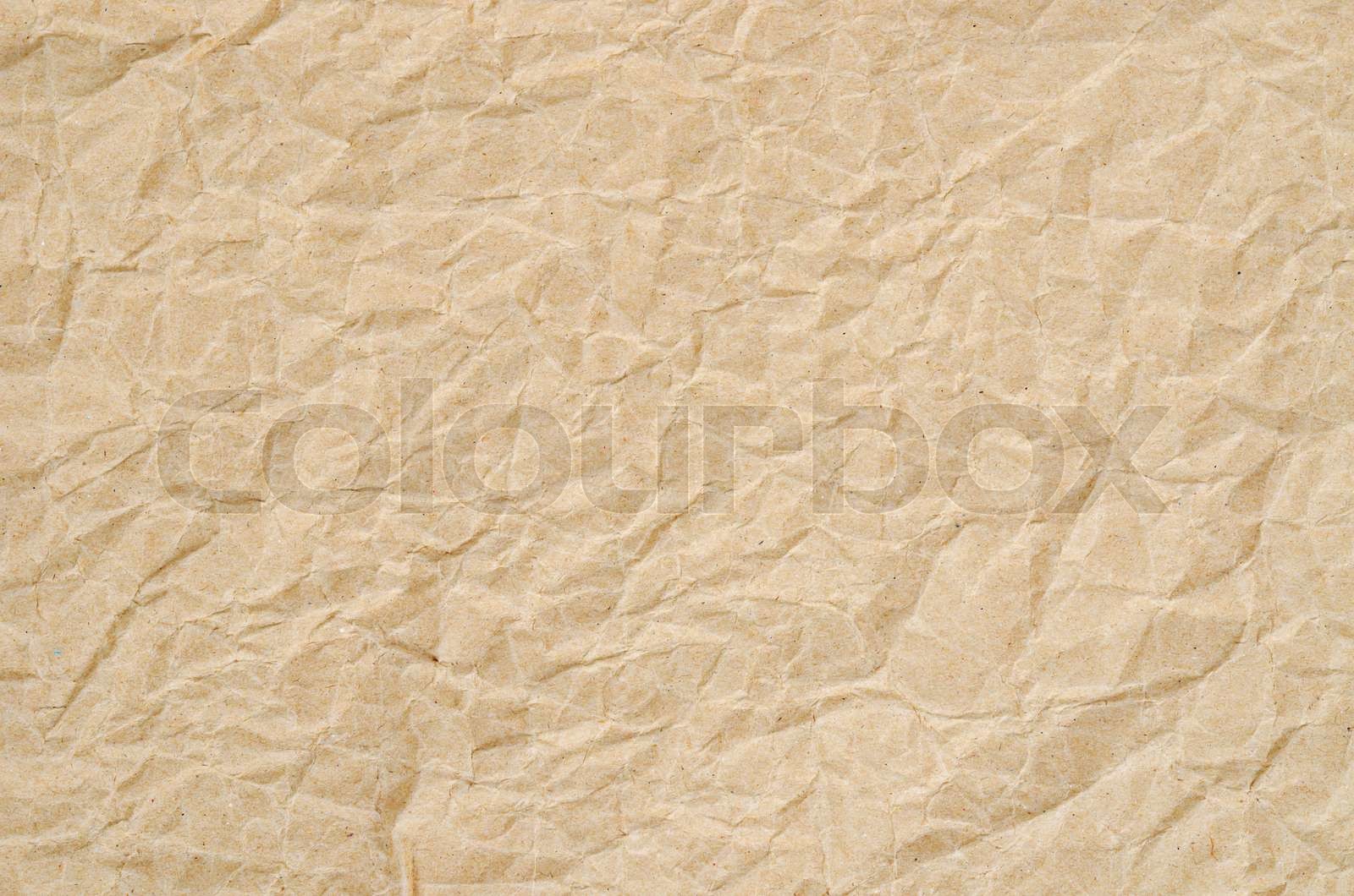 Brown crumpled paper texture. | Stock image | Colourbox