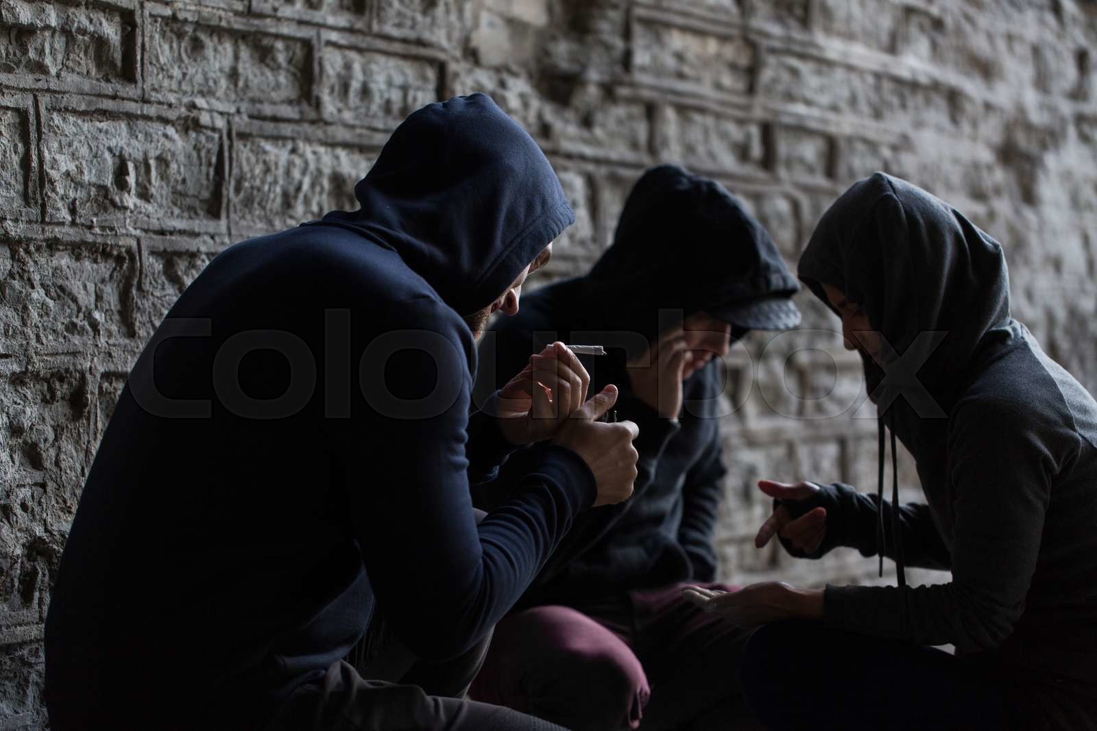 close up of young people smoking cigarettes | Stock image | Colourbox