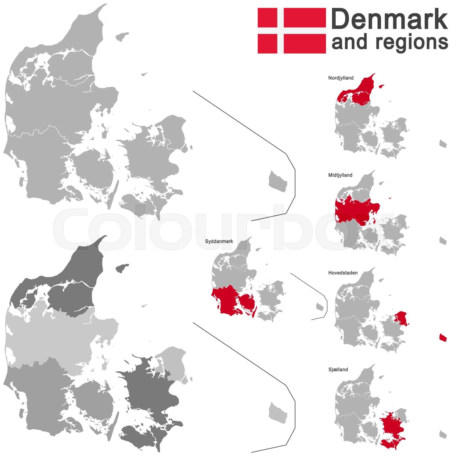country Denmark and regions | Stock vector | Colourbox