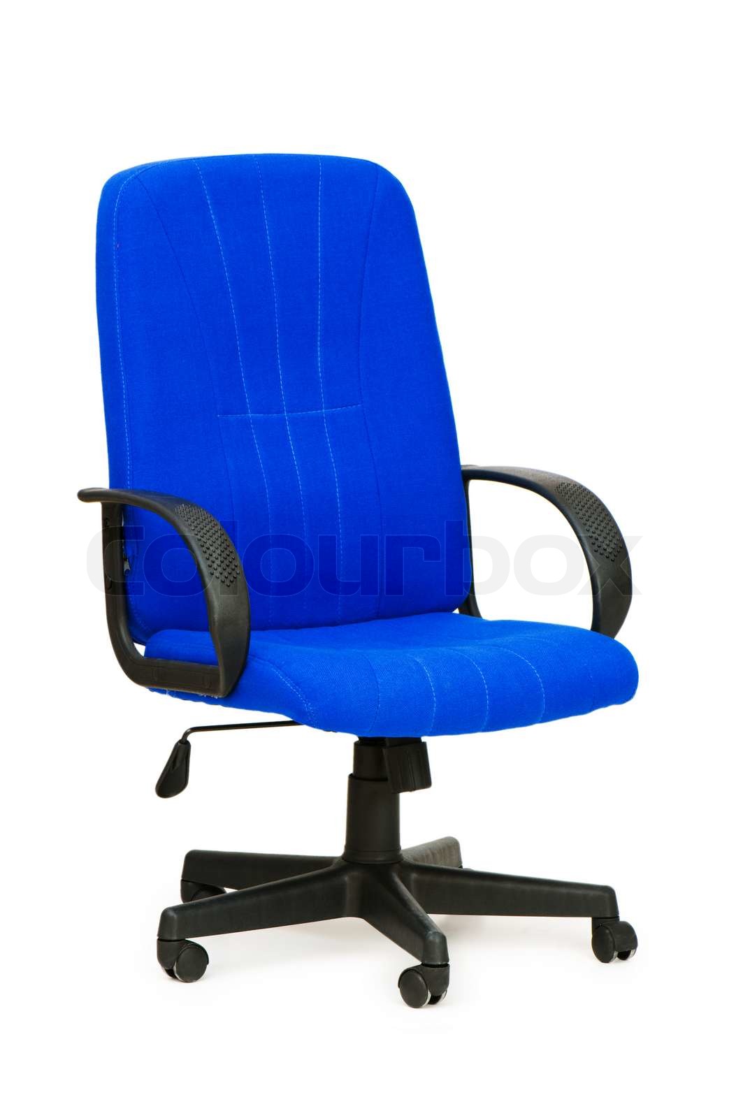 Blue office chair isolated on the white | Stock image | Colourbox