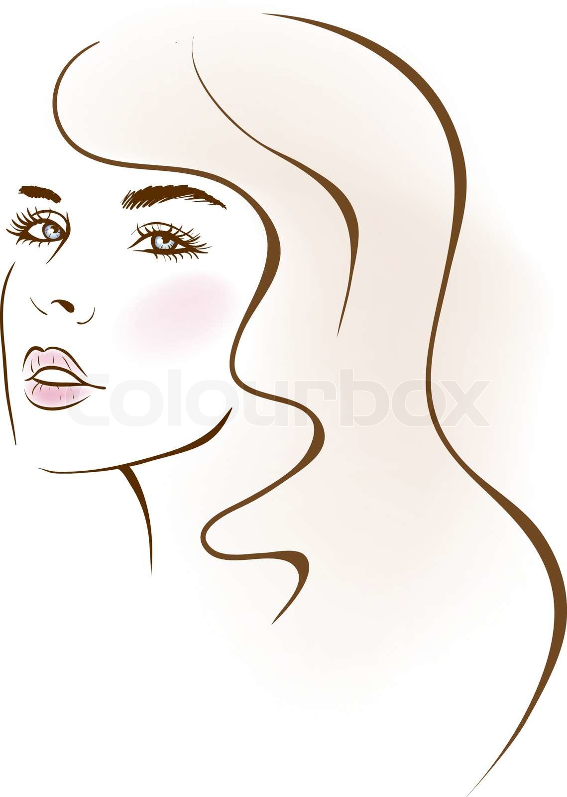 nice girl face. design elements. Vector Illustration | Stock vector ...