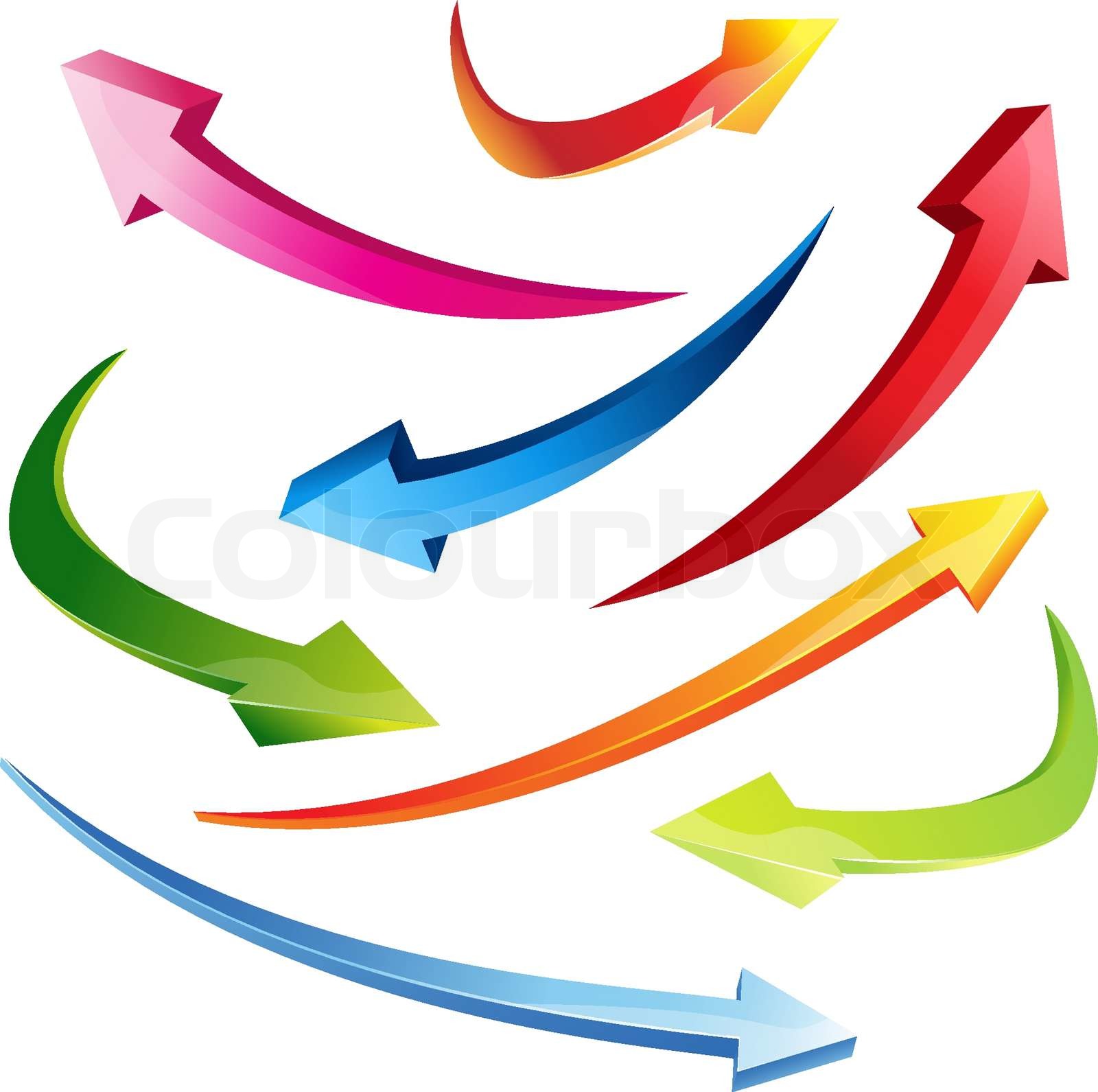 3d Satz Pfeile Vektor-Illustration bunte Cliparts | Stock-Vektor ...