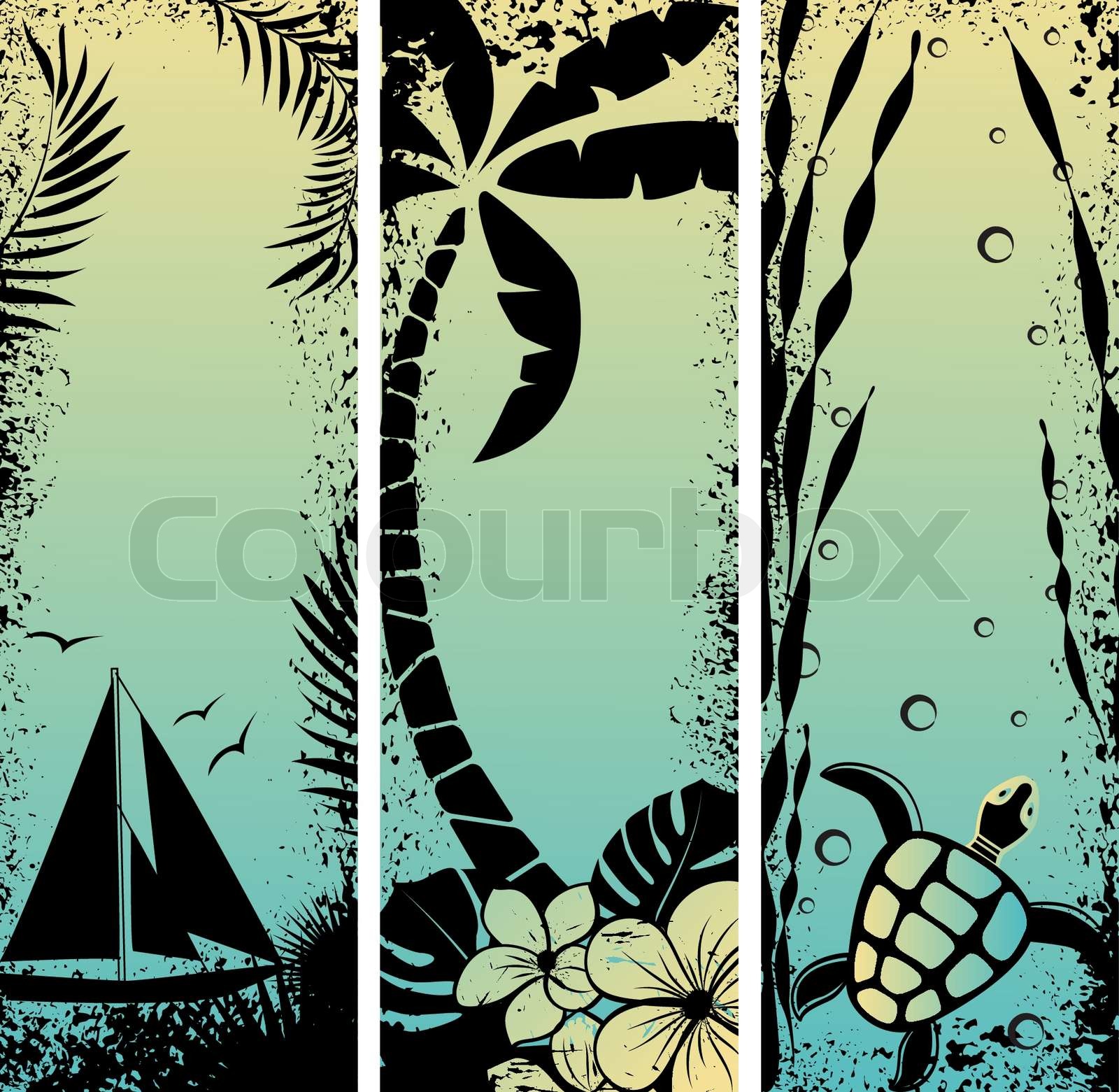 Legen Sie Meer Grunge Banner. Vektor-illustration | Stock-Vektor ...