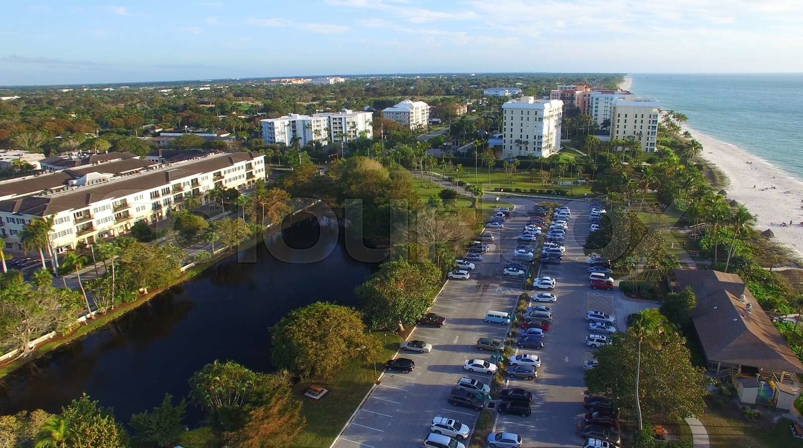 Naples, Florida. Aerial view of city skyline and coast | Stock image ...