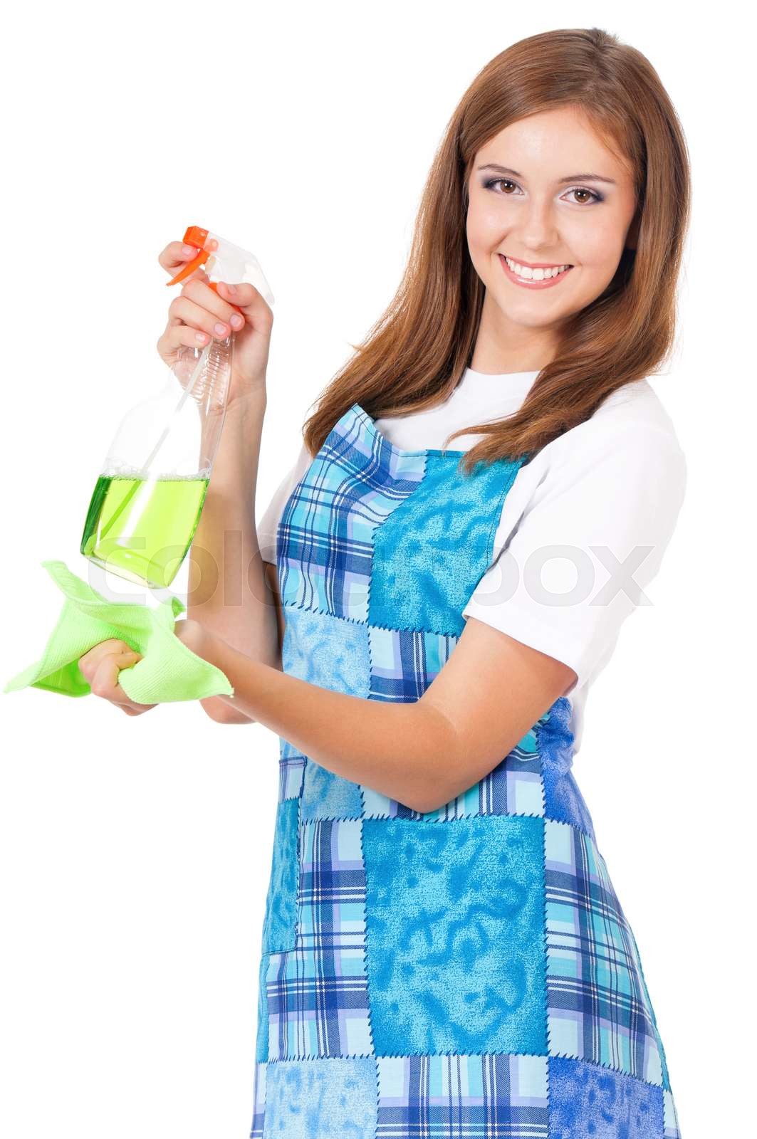 Housekeeper isolated portrait | Stock image | Colourbox