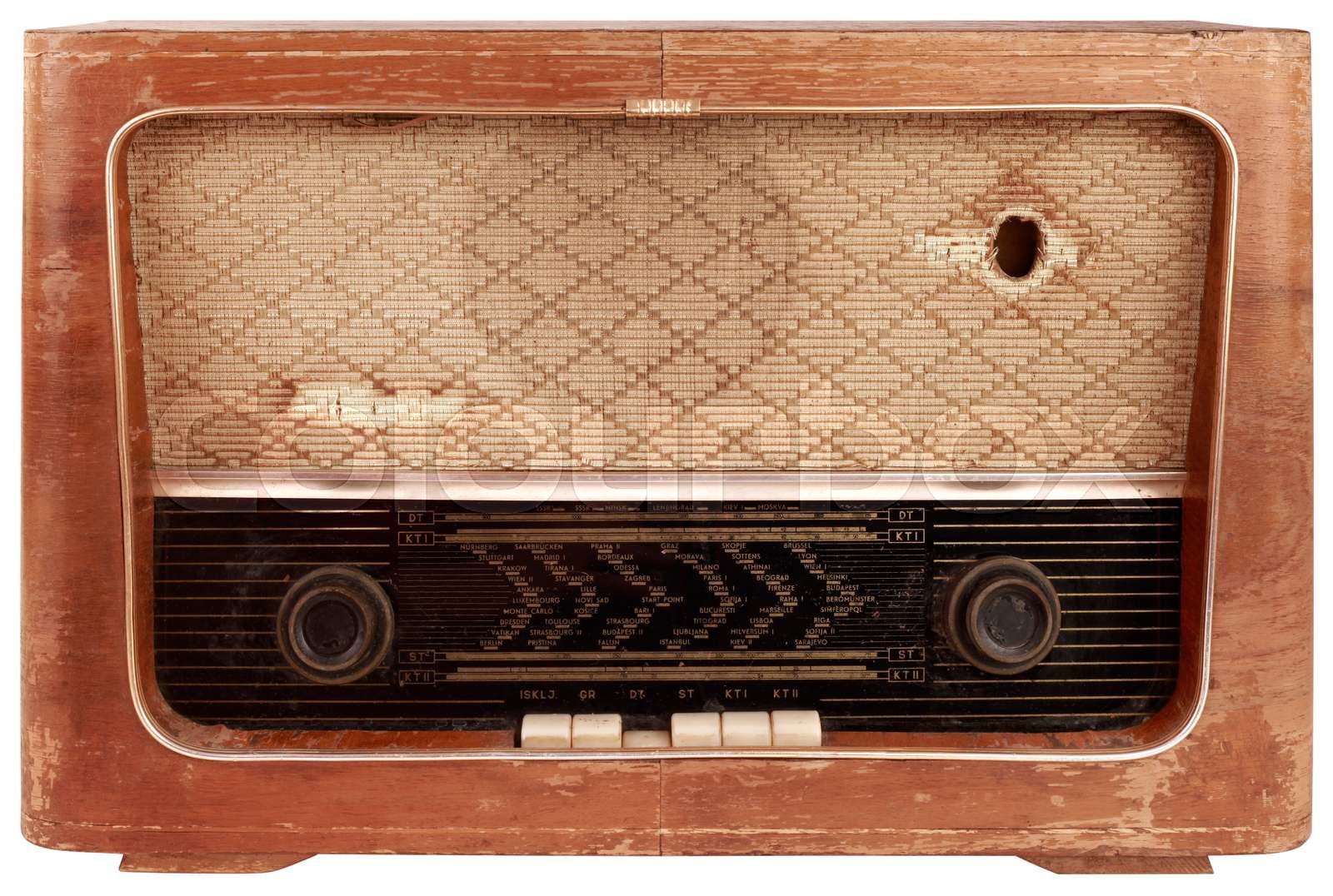 Old Wooden Radio Cutout | Stock image | Colourbox