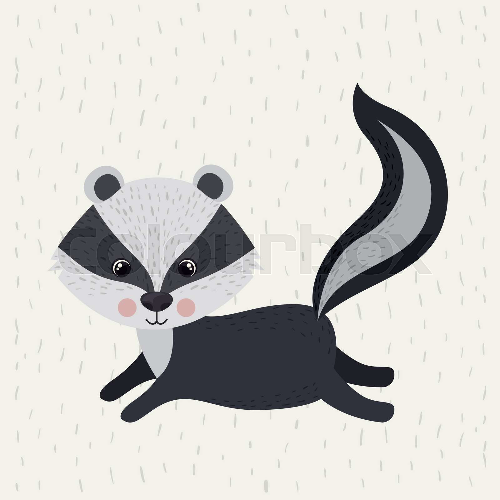 zorrillo cute wildlife icon | Stock vector | Colourbox