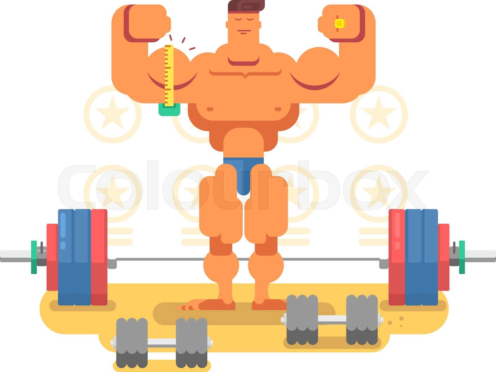 Bodybuilder character flat | Stock vector | Colourbox