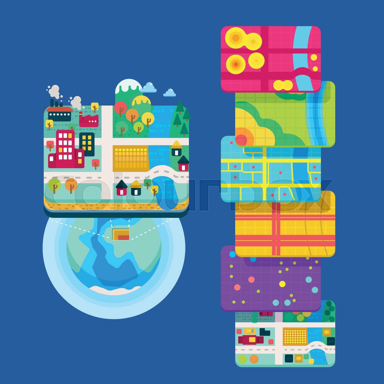 GIS Concept Data Layers for Infographic | Stock vector | Colourbox