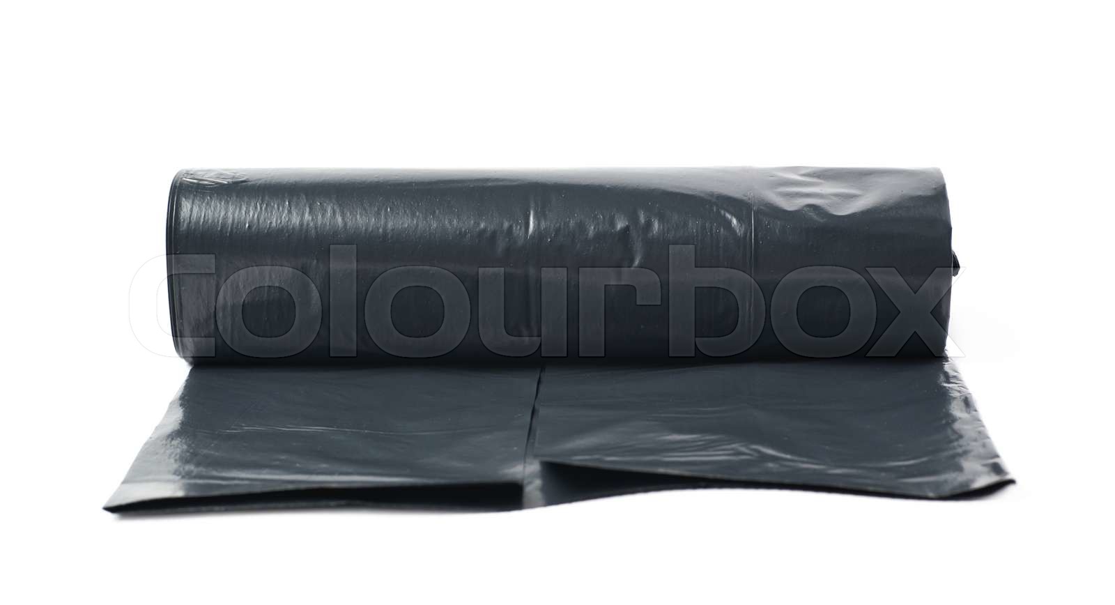 Black trash bag roll isolated | Stock image | Colourbox