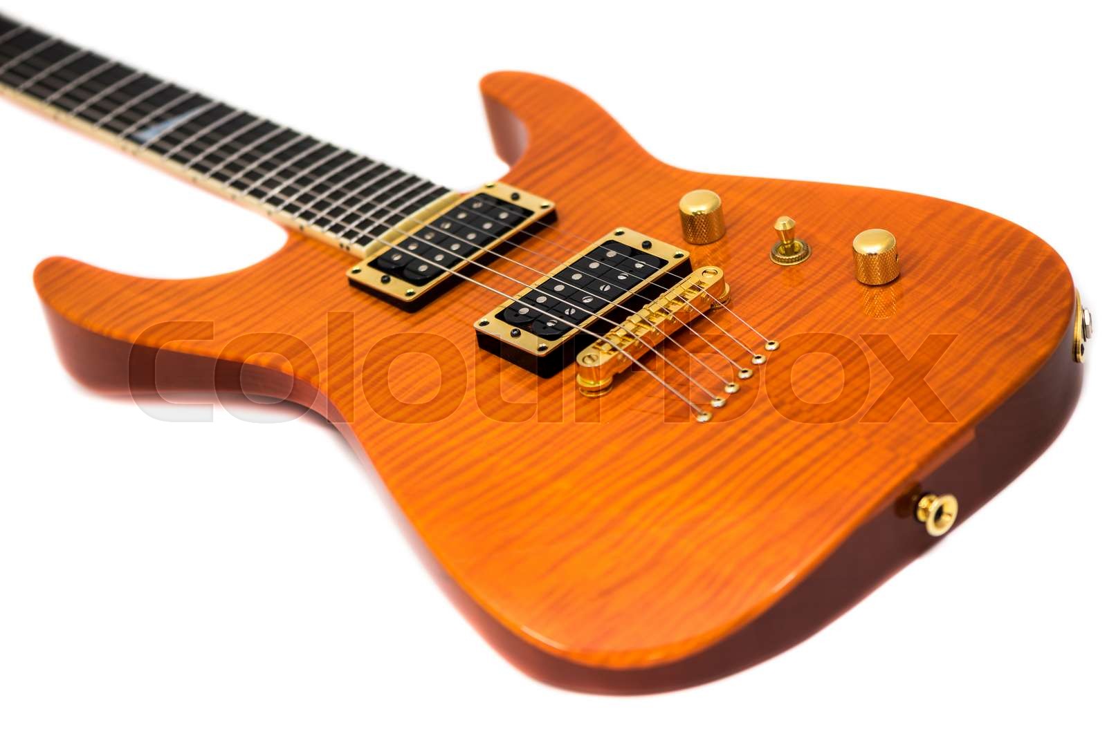 Orange Electric Guitar | Stock image | Colourbox