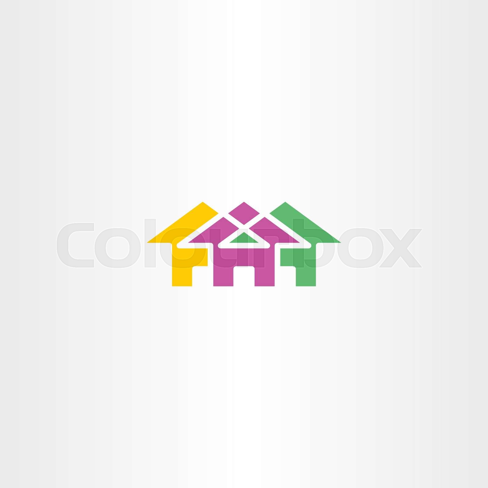 neighborhood house icon vector logo symbol | Stock vector | Colourbox