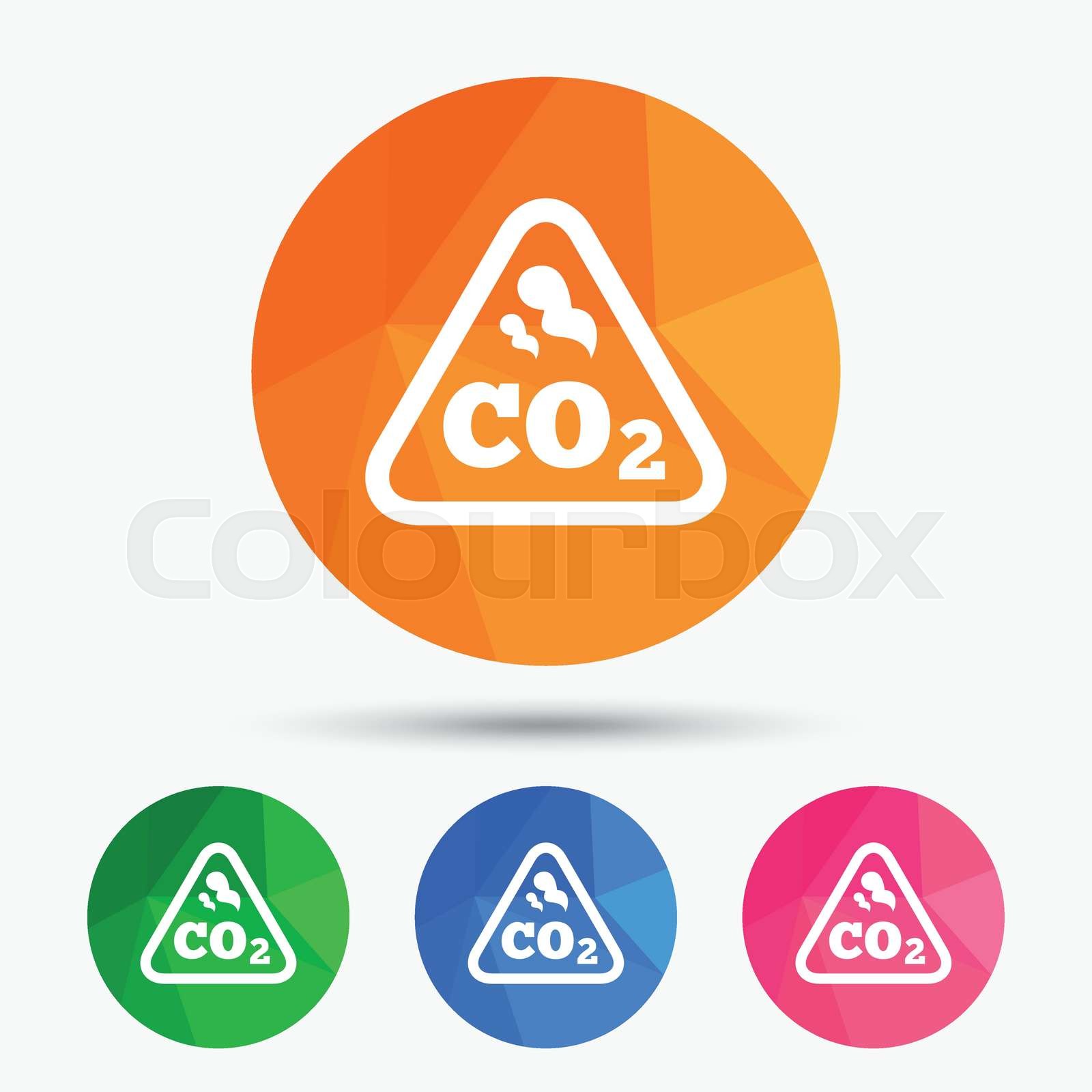 CO2 carbon dioxide formula sign icon. Chemistry | Stock vector | Colourbox