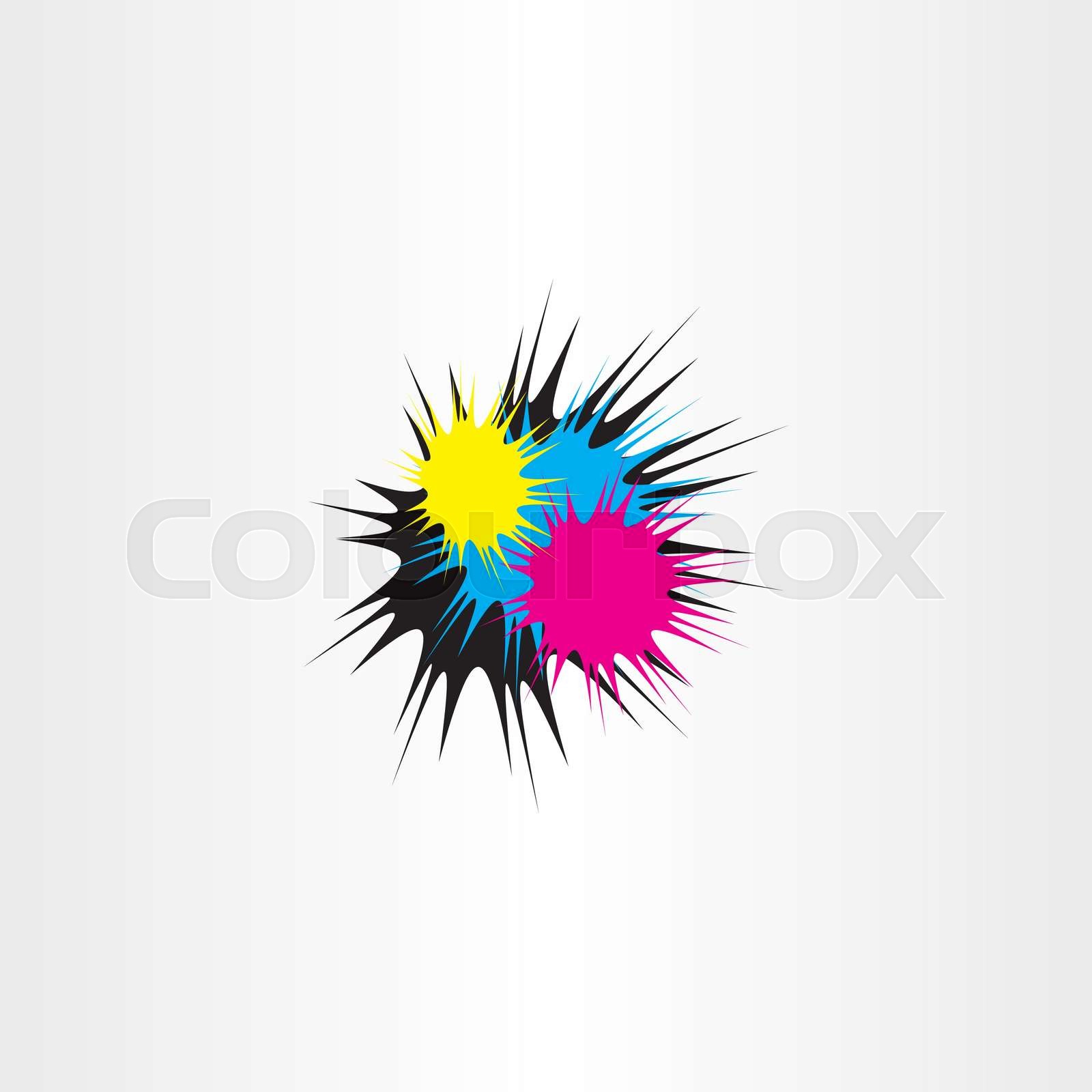 ink splash cmyk print icon vector | Stock vector | Colourbox