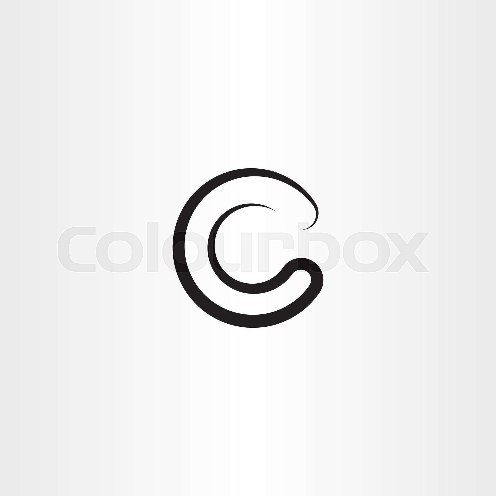 letter c black vector symbol element sign logo | Stock vector | Colourbox
