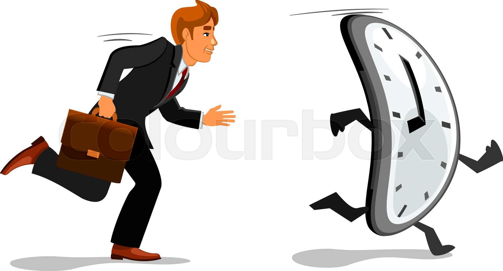 Businessman running late for work | Stock vector | Colourbox