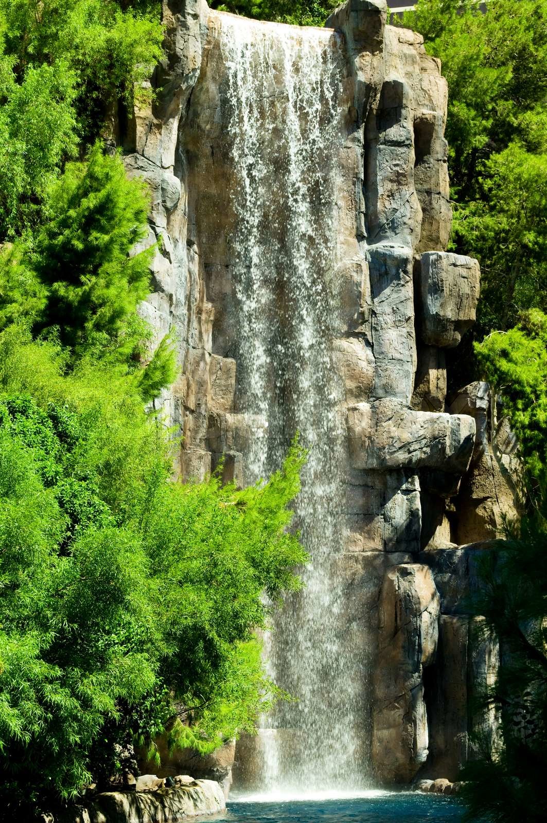 Tall waterfalls on the bright summer day | Stock image | Colourbox