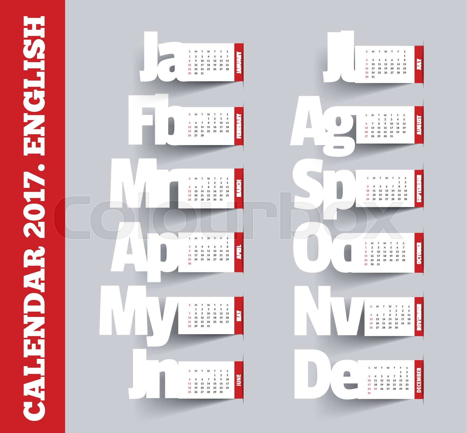 kalender, engelsk, november | Stock vektor | Colourbox