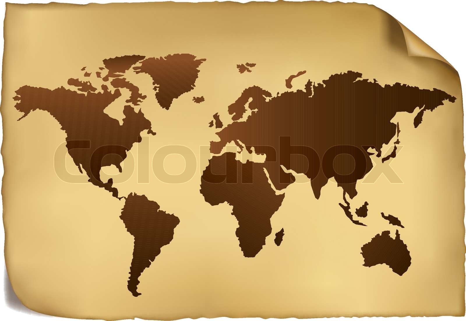 World Map In Vintage Pattern And Old Paper Vector Stock Vector